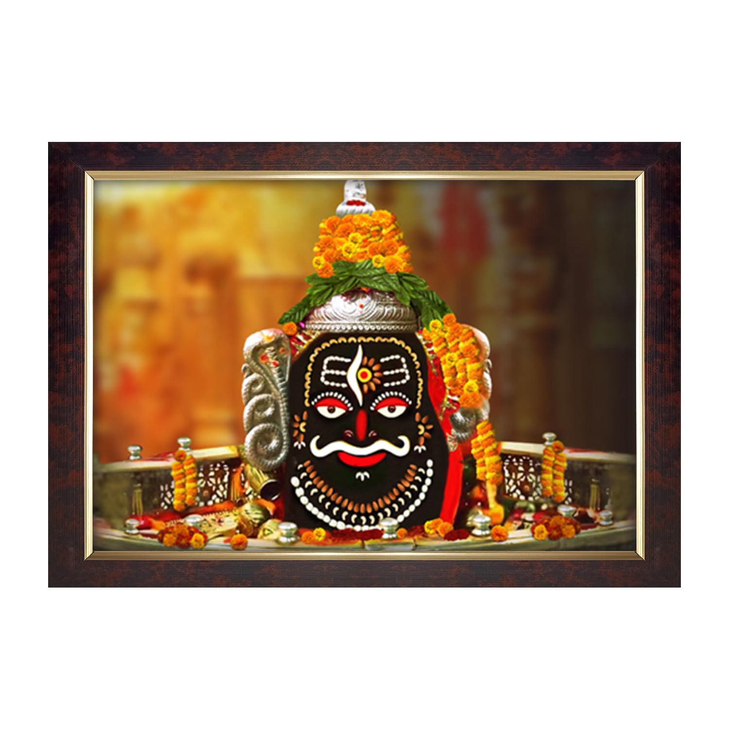 Dharvika Innovations Mahakal Photo Frame, Copper Gold, Sparkle Coated ...