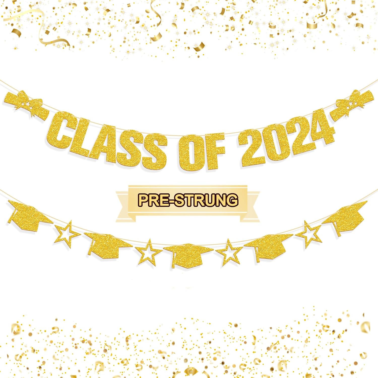 Amazon.com: Gifloon Pre-Strung Class of 2024 Banner, Congrats Banner ...