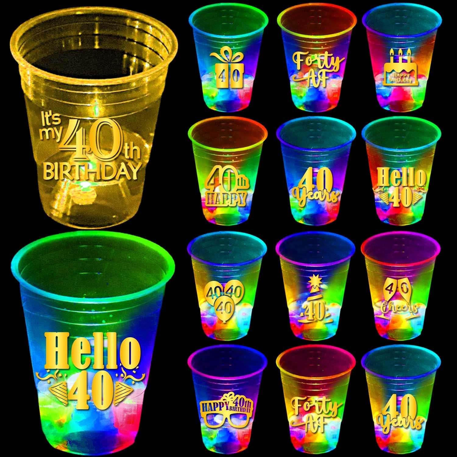 Amazon.com: mishunyus 24 Pcs Glow 40th Birthday Decorations for Men ...