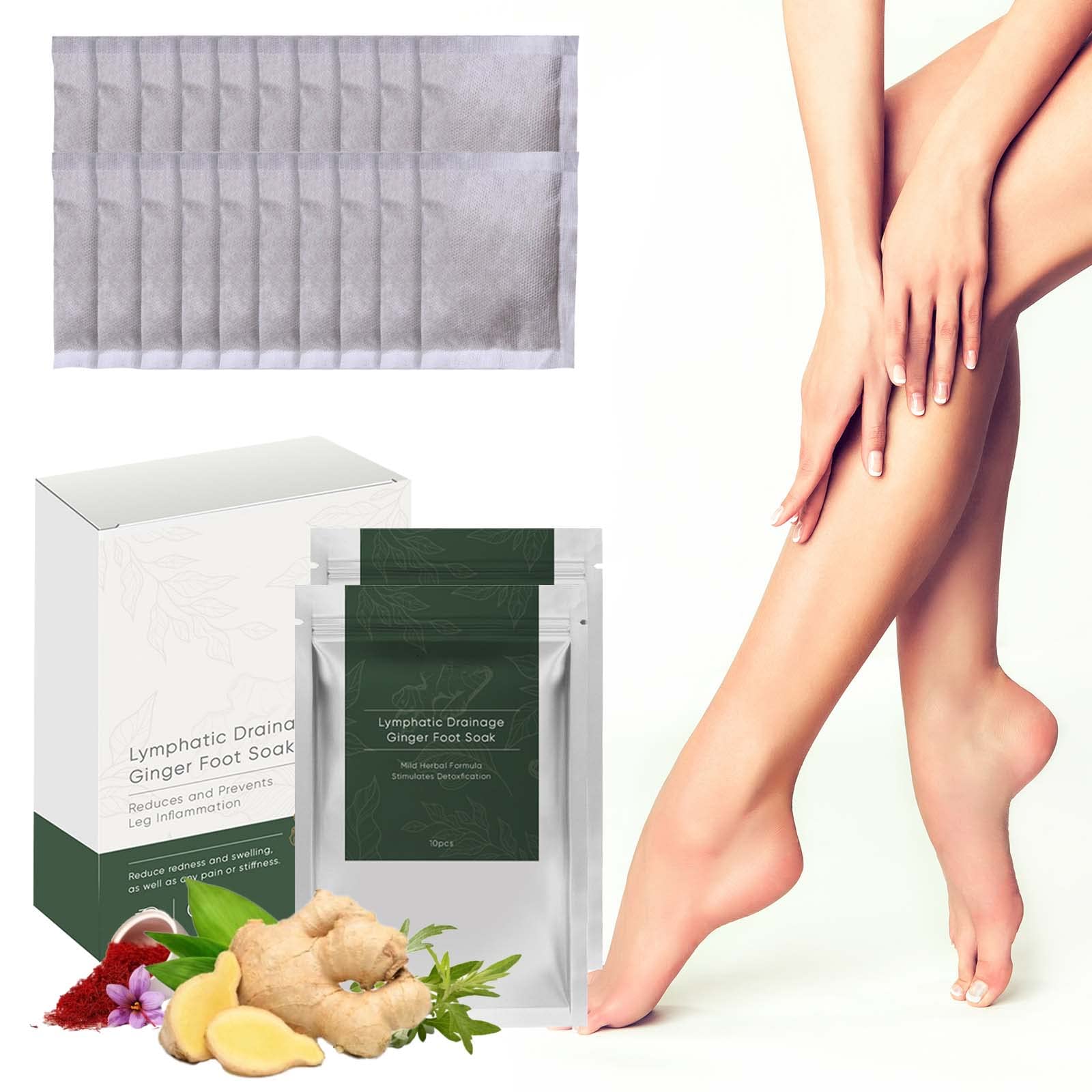 Buy 20 PACKS Lymphatic Drainage Ginger Foot Soak, Foot Spa, Remove ...