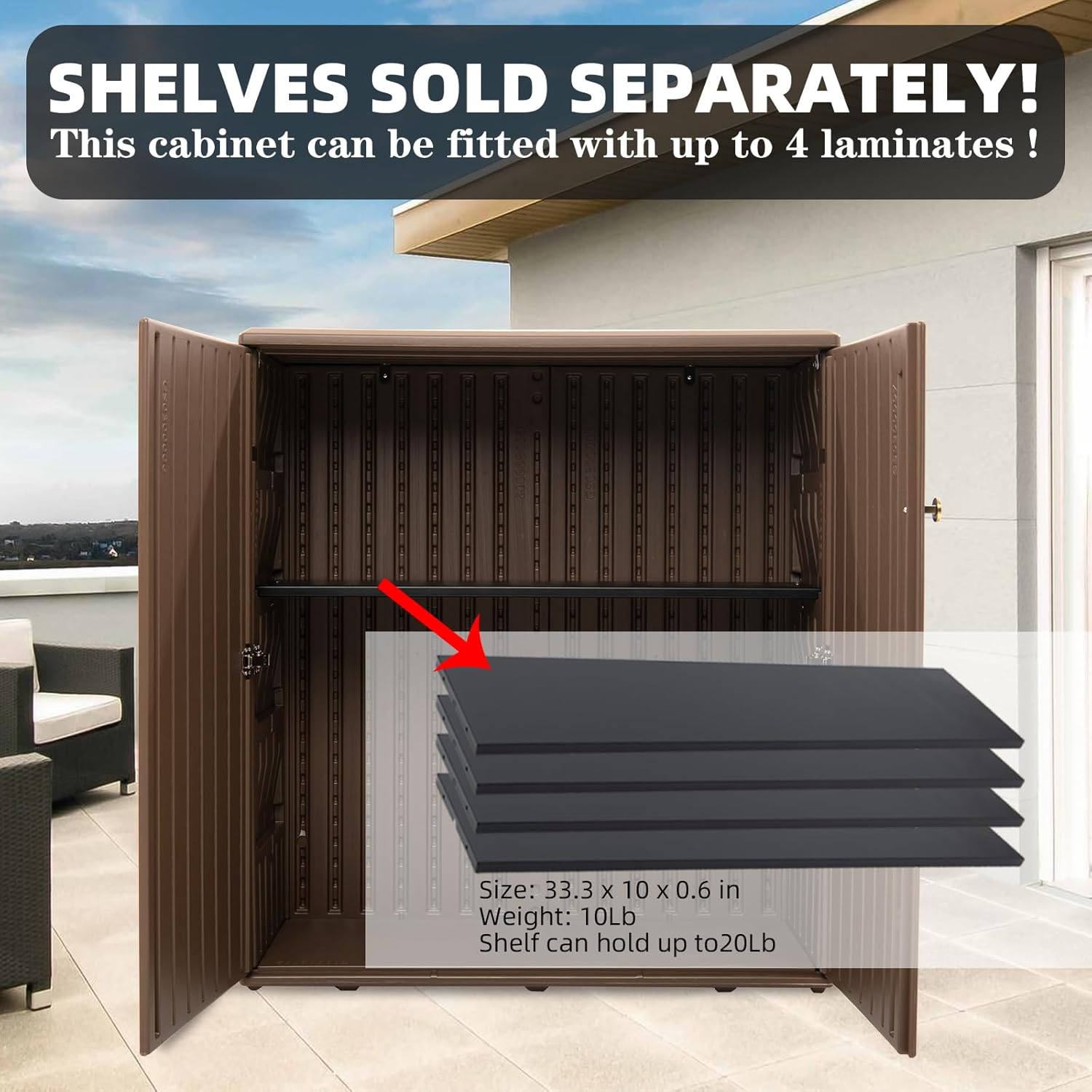 ShedXpert Armario de almacenamiento para exteriores impermeable con ...