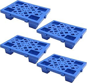 Plastic Pallets,4 Pack Lightweight Pallet,Nestable Moisture-Proof Floor ...
