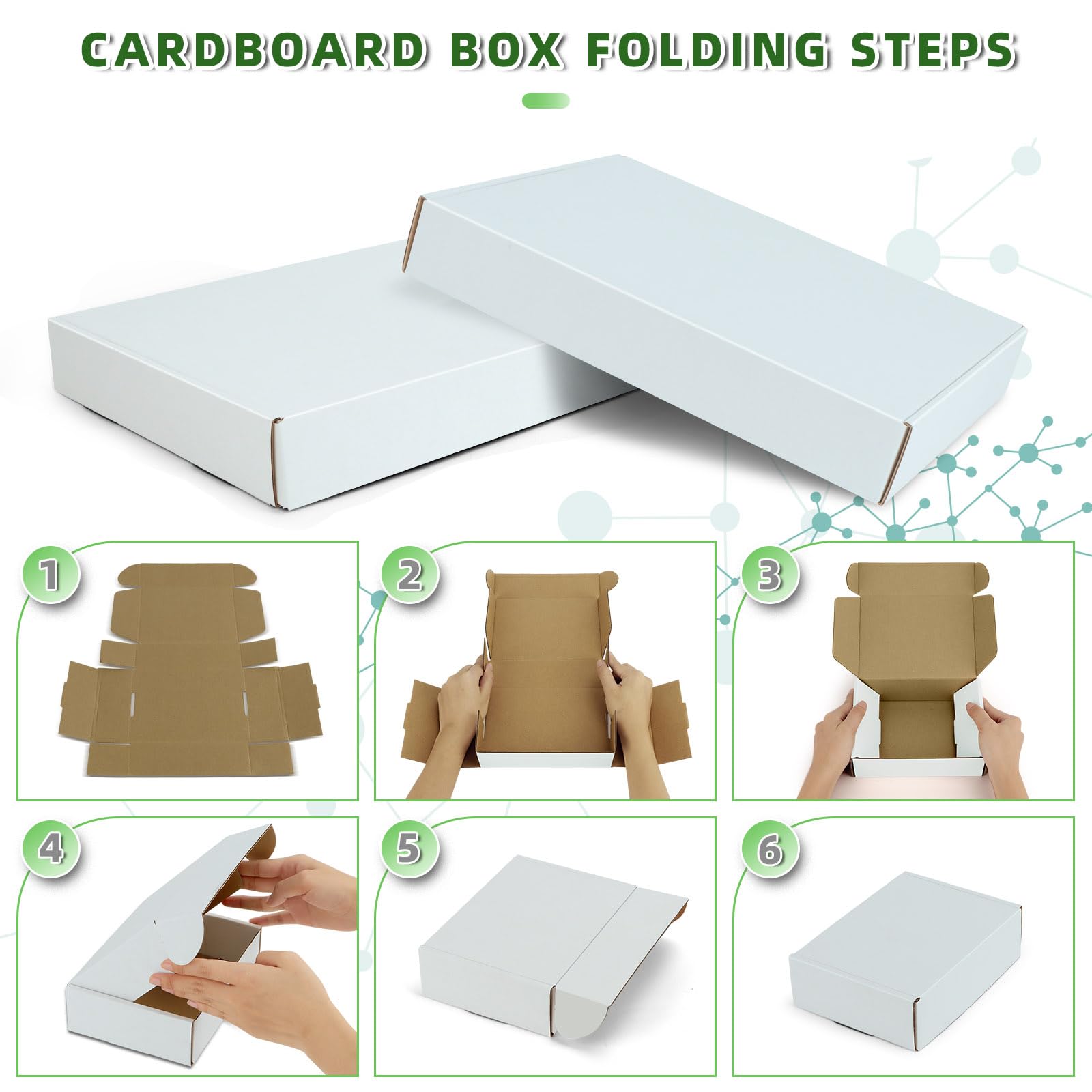Snapklik.com : 25-Pack 13x10x2 Shipping Boxes For Small Business, White ...