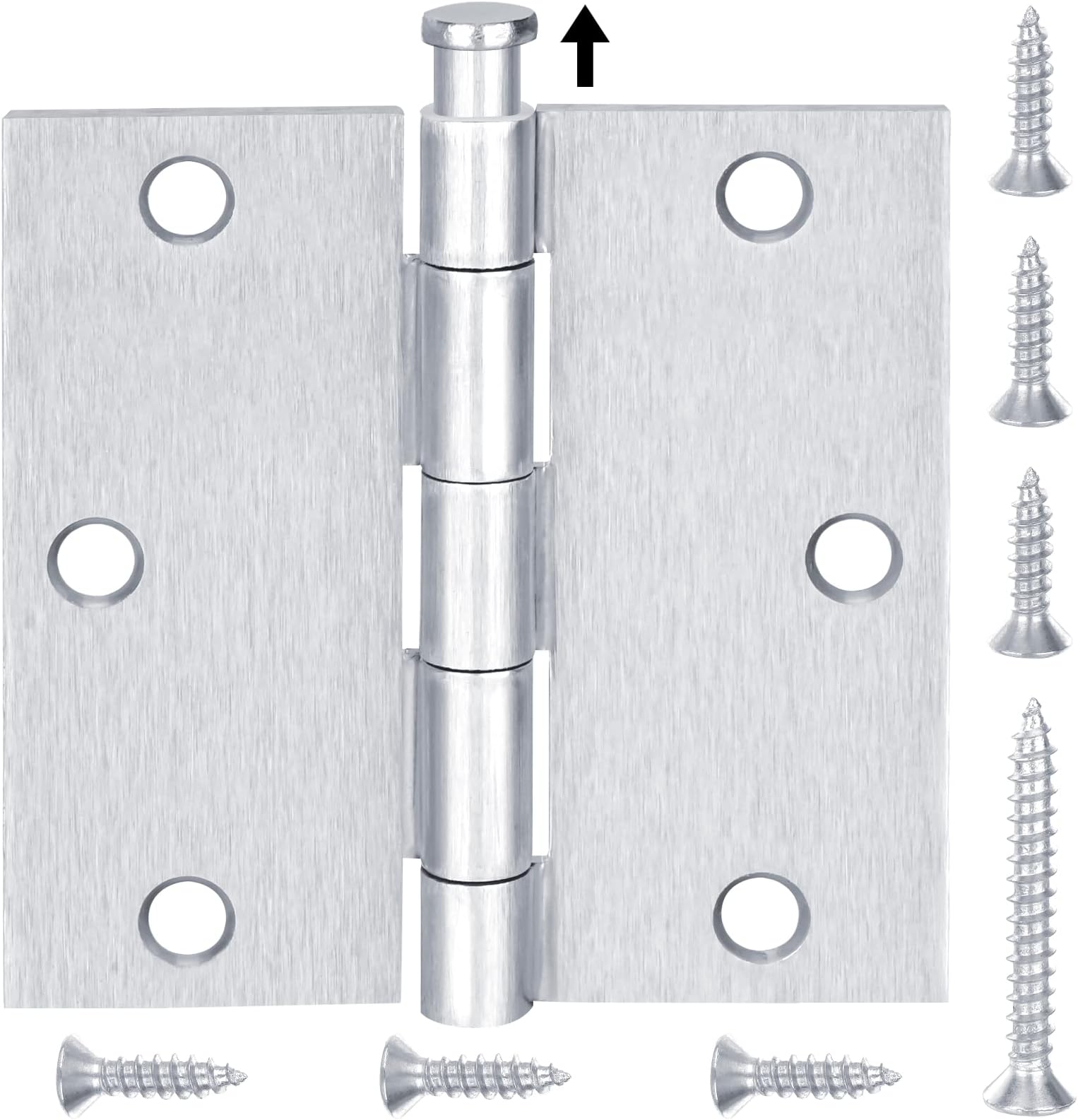 Standard Square Corner Hinge, 3 Inches, 2-Pack, Satin Nickel by Stone ...