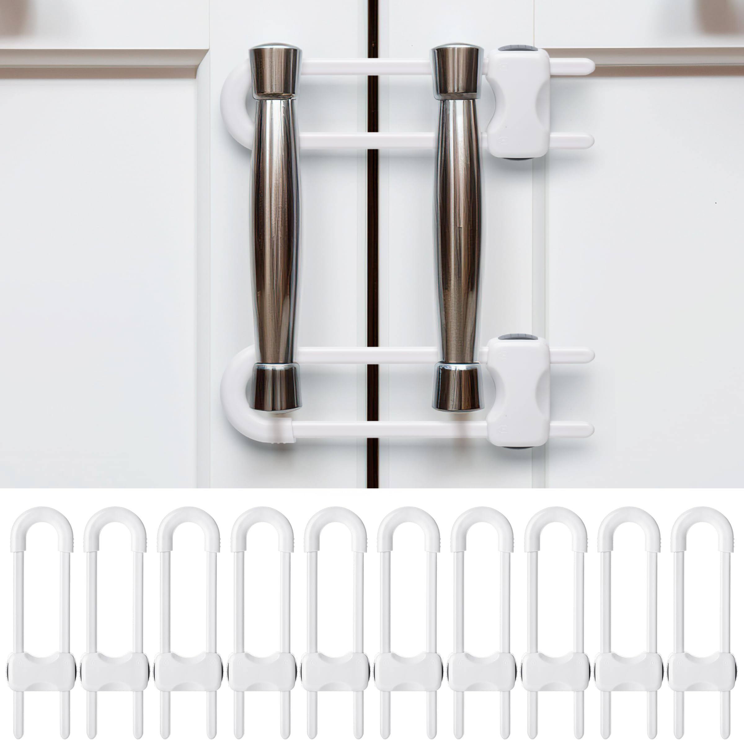 Amazon.com: Bates- Baby Sliding Cabinet Locks, 10 Pack, U-Shaped Child ...
