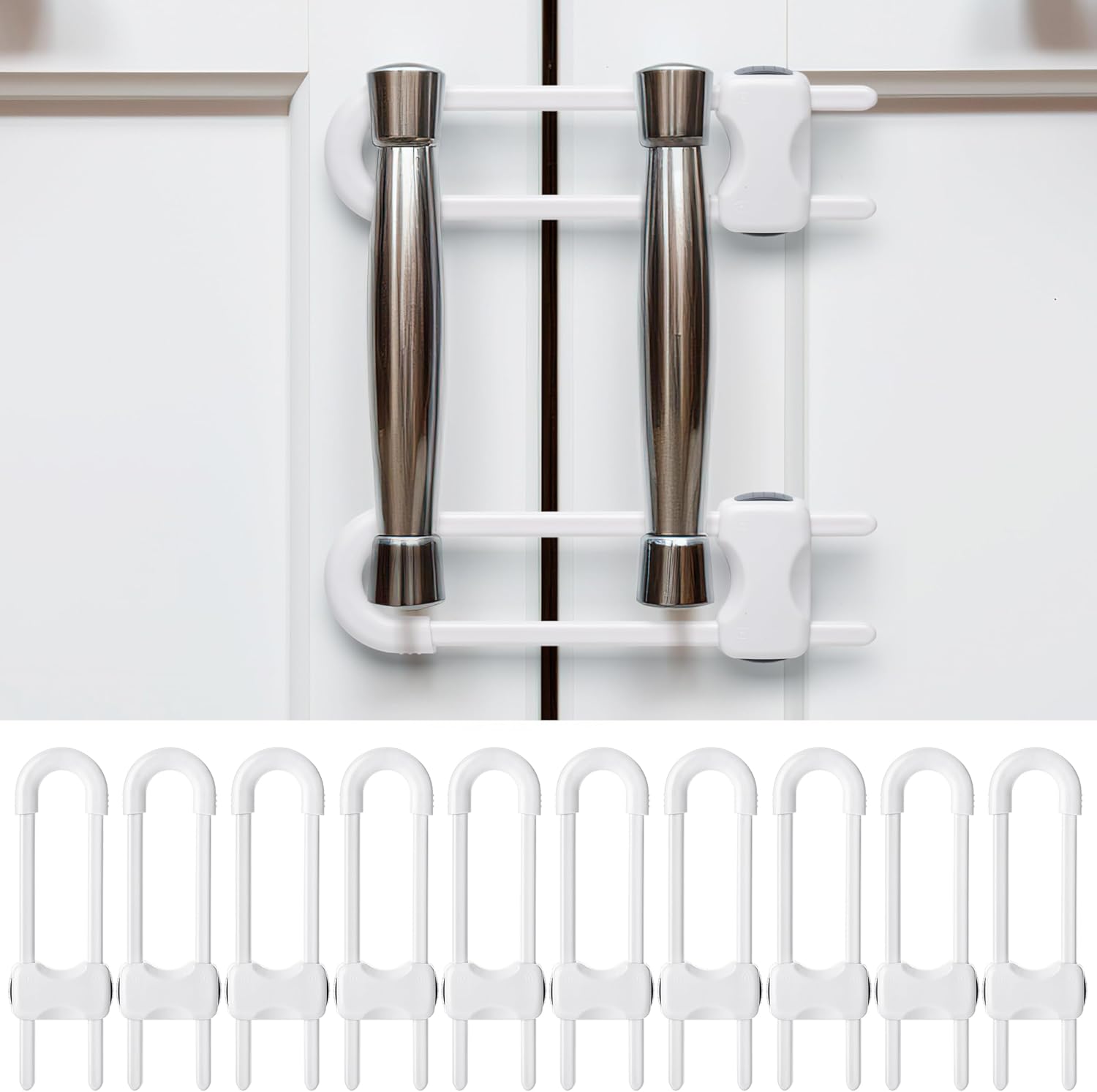 Amazon.com: Bates- Baby Sliding Cabinet Locks, 10 Pack, U-Shaped Child ...