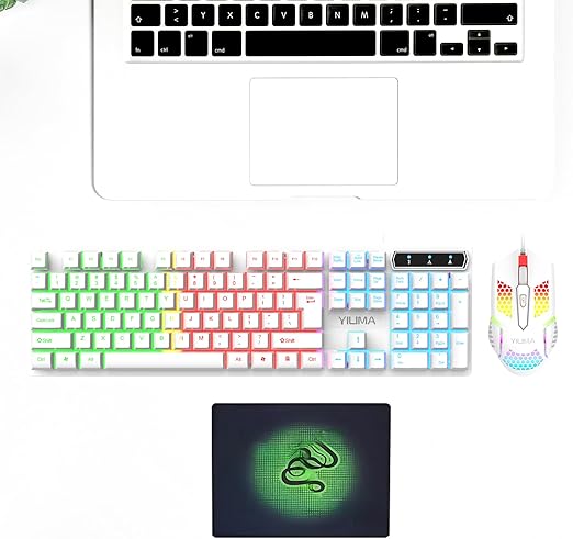 RGB Backlight Rainbow Gaming Keyboard and Mouse Combo T6 - Ergonomic ...