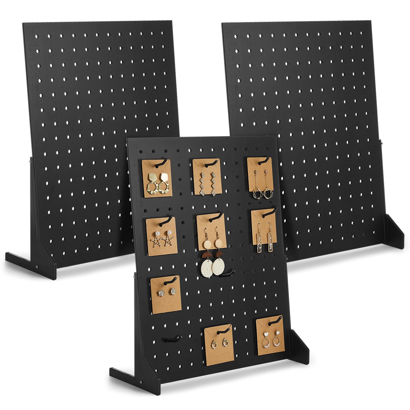 Amazon.com: GlikCeil 3 Pcs Wooden Peg Board Pegboard Display Stand ...