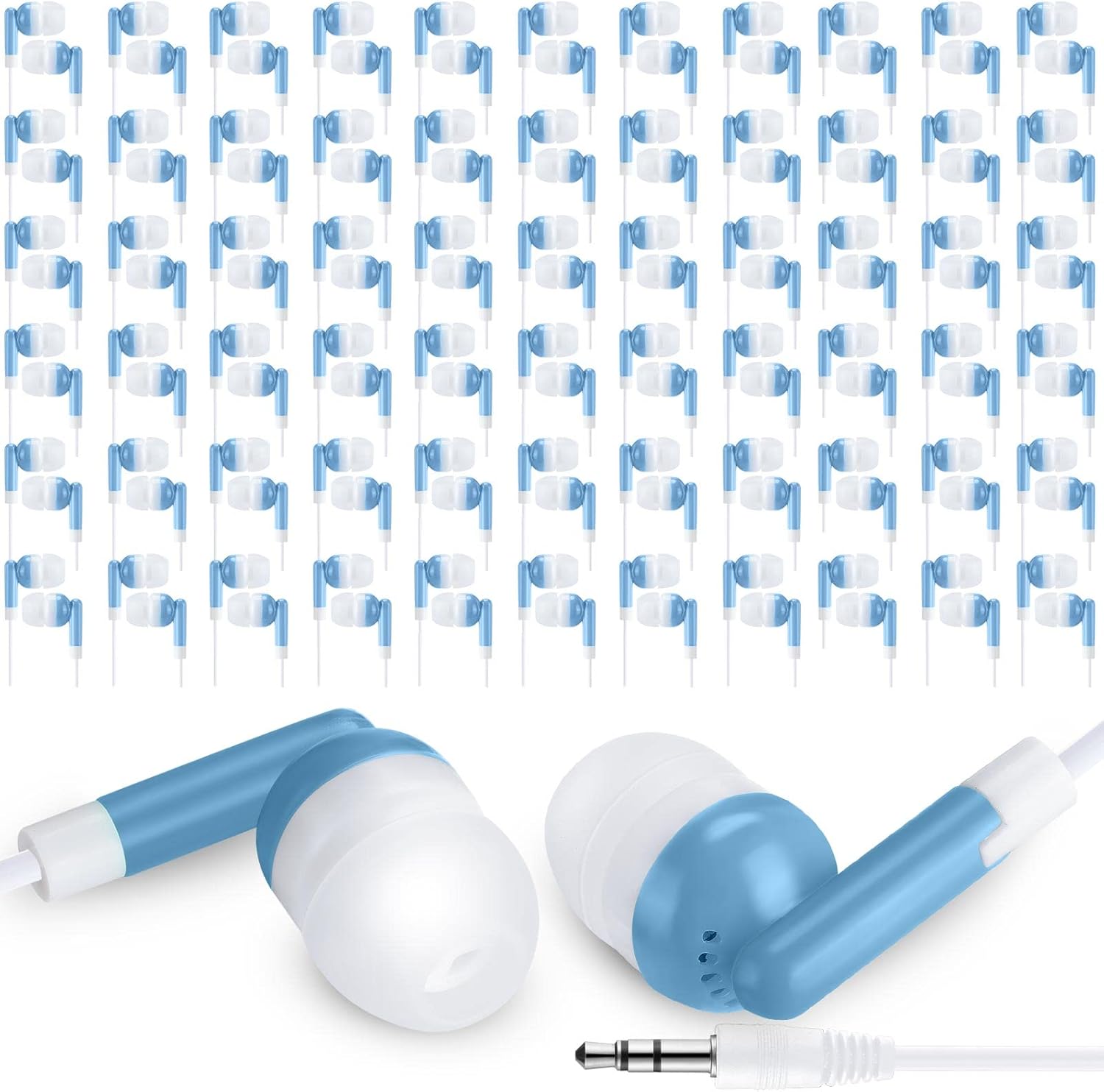 Amazon.com: Yunsailing 100 Pack Earbuds Bulk for Classroom Basic ...