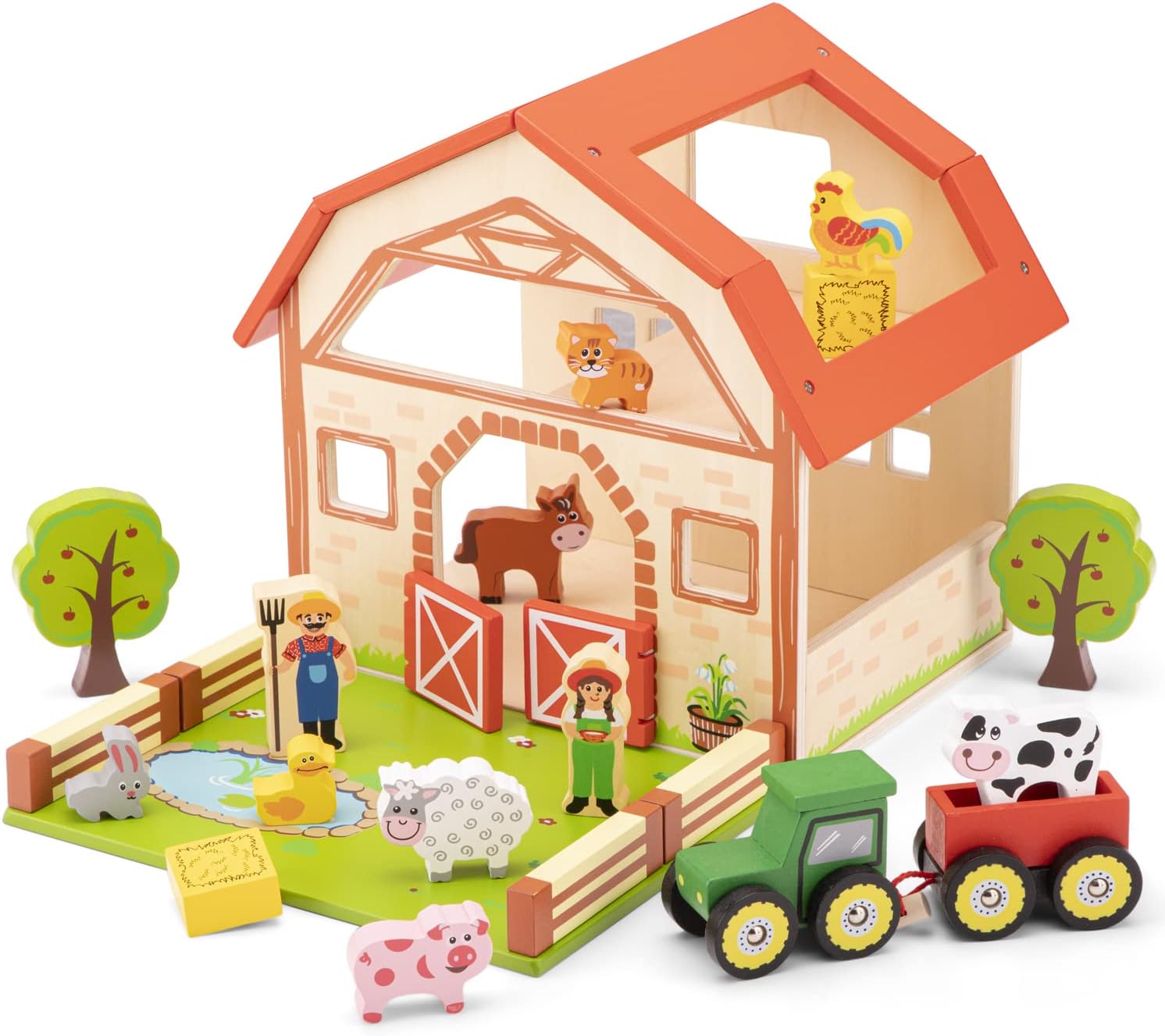 Eitech New Classic Toys 10850 Wooden Farm House Playset Educational ...