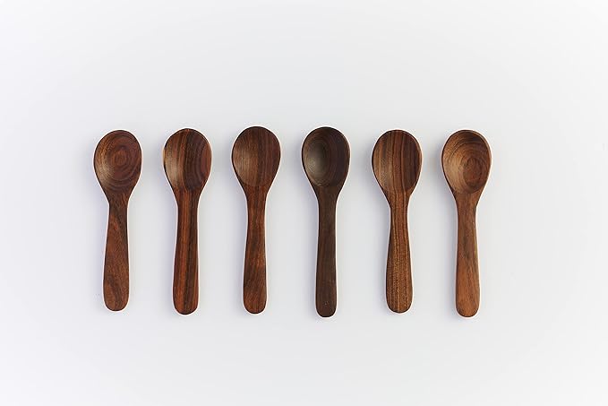 Amazon.com: Wooden Spoons, 6 Pieces for Eating Mixing Stirring ...