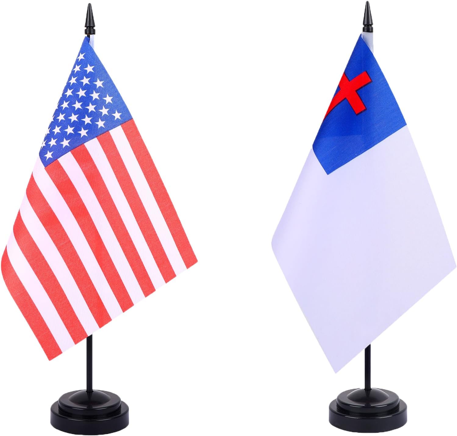 Amazon.com: WXTWK 2 Pack Christian Flag Christians Deluxe Desk Flag Set ...
