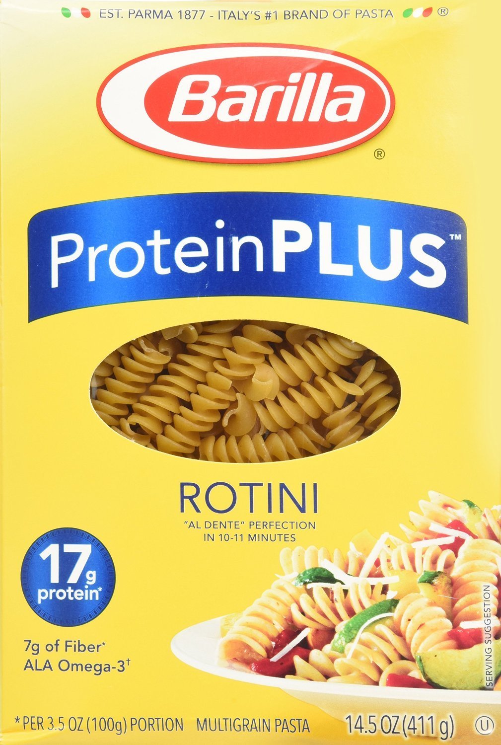 Amazon.com : Barilla Protien Plus Rotini (Pack of 3) 14.5 oz Boxes ...