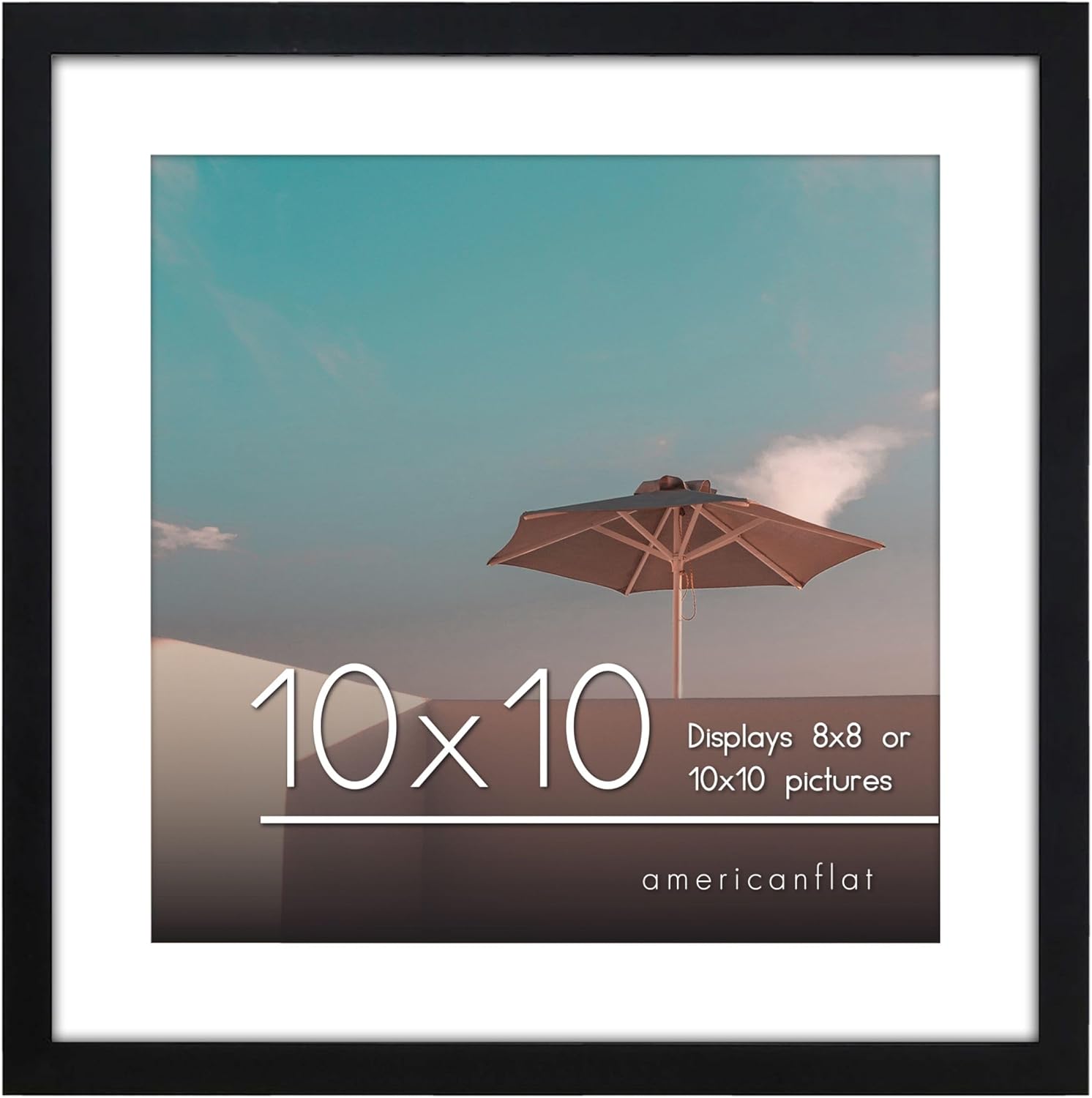 Amazon.com - Americanflat 10x10 Picture Frame in Black - Use as 8x8 ...