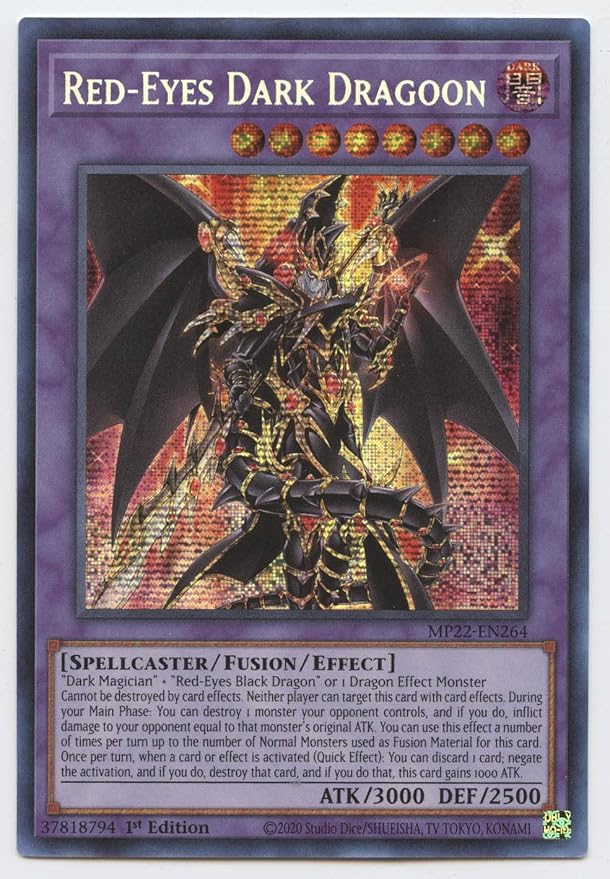 YU-GI-OH! Red-Eyes Dark Dragoon - MP22-EN264 - Prismatic Secret Rare ...