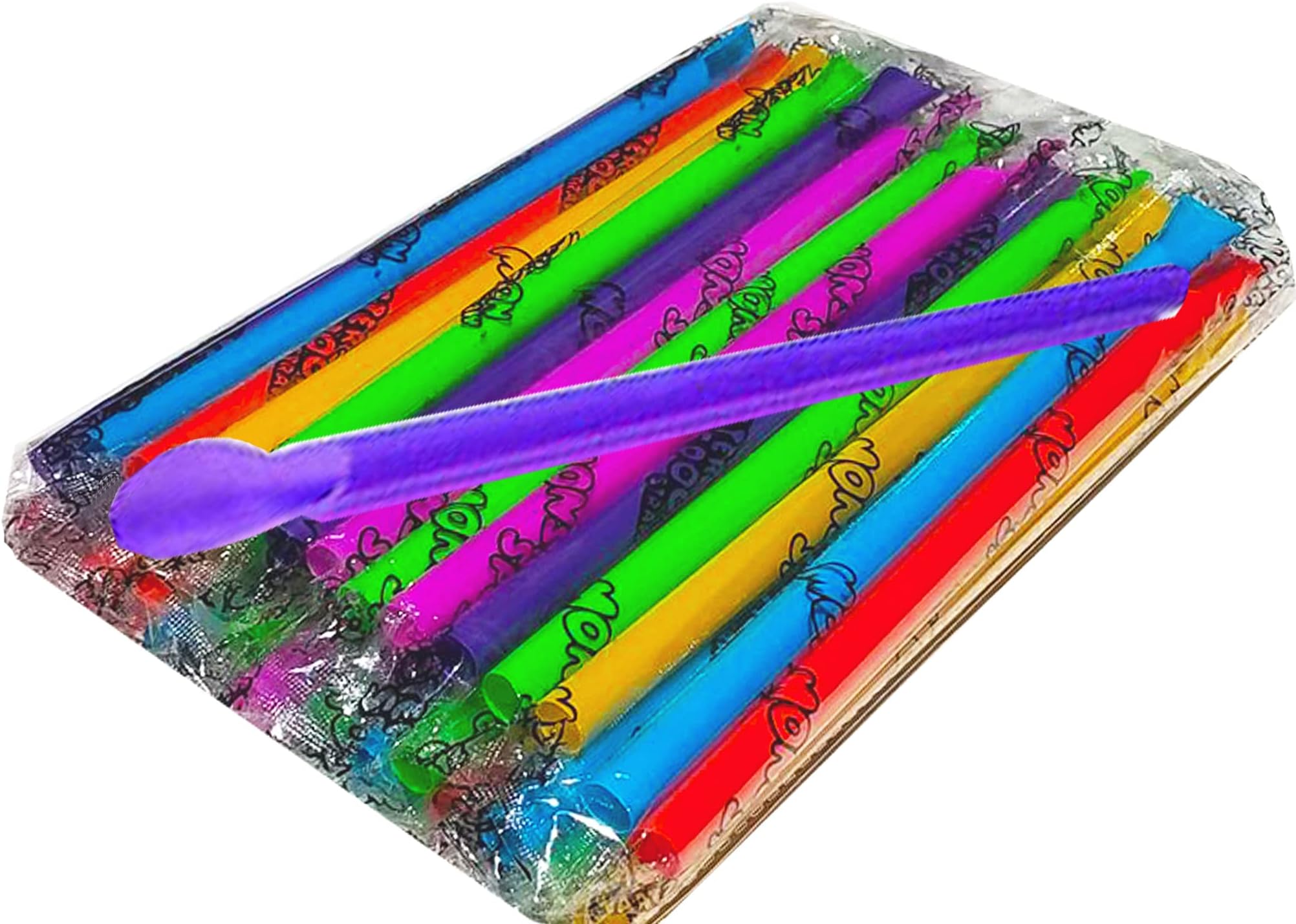 Amazon.com: 100 Pcs Snow Cone Spoon Straw Hard Plastic Straws 9.3 Inch ...