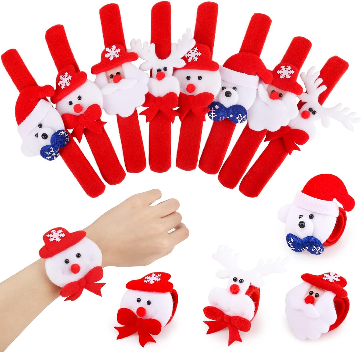 NALACAL 20 Pieces Christmas Slap Bracelets Xmas Slap Bands Toys Gifts ...