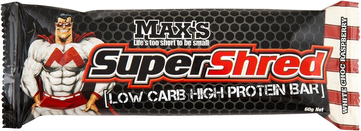 Max's Super Shred High Protein / Low Carb Bars Fat Burning Bars, White ...