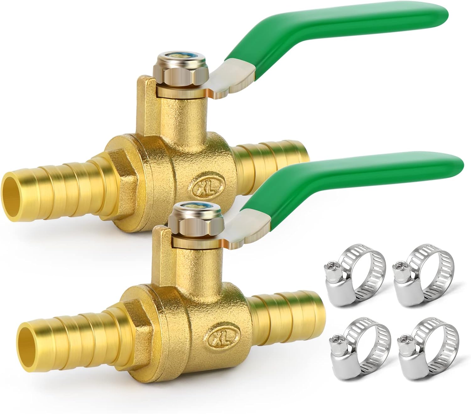 2 Way Shut Off Valve Brass 2 Pieces 2 Way Straight Barb Shut-Off Valves ...