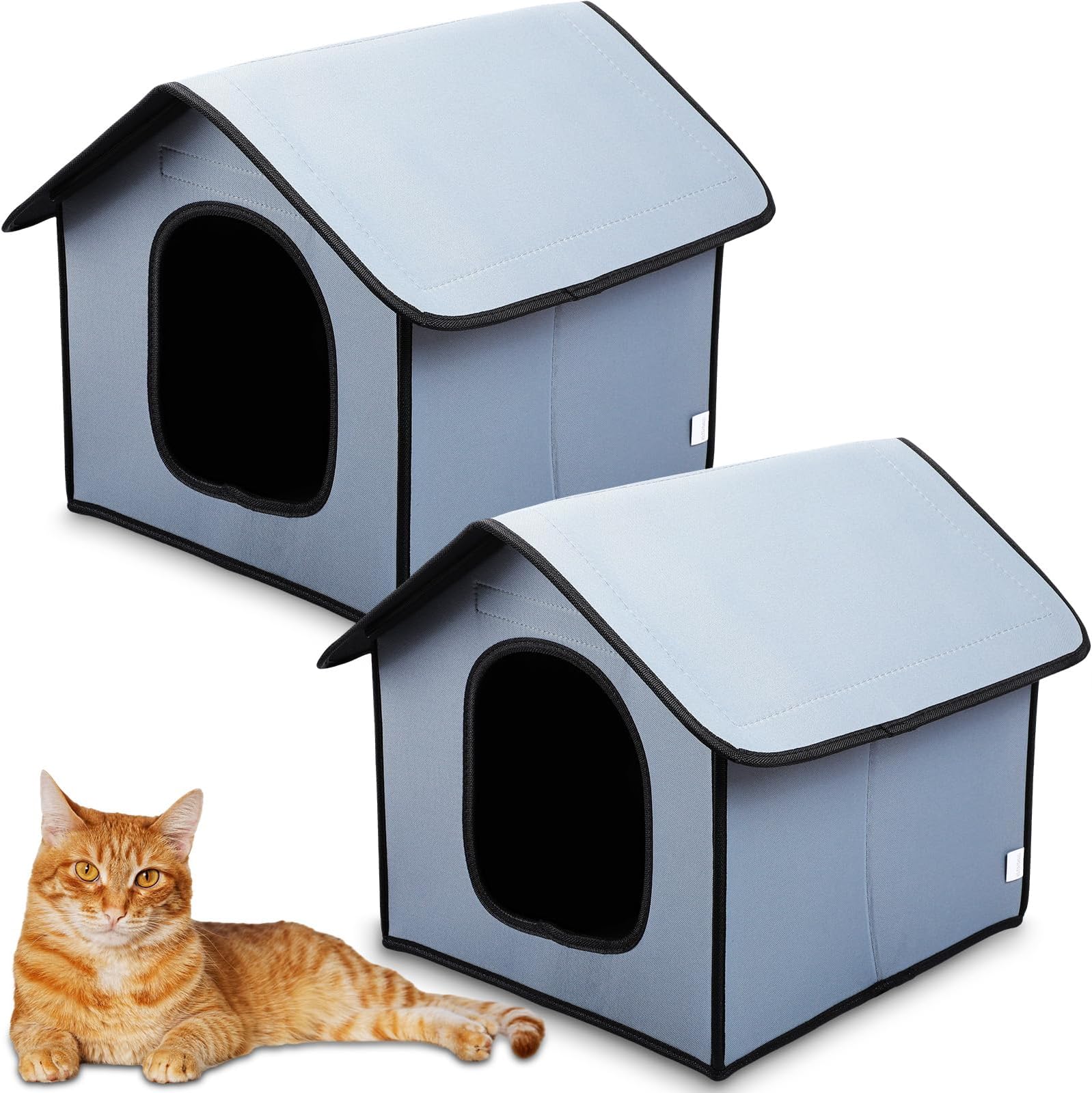 Amazon.com : Beeveer 2 Pcs Outdoor Cat House Weatherproof Cat Houses ...