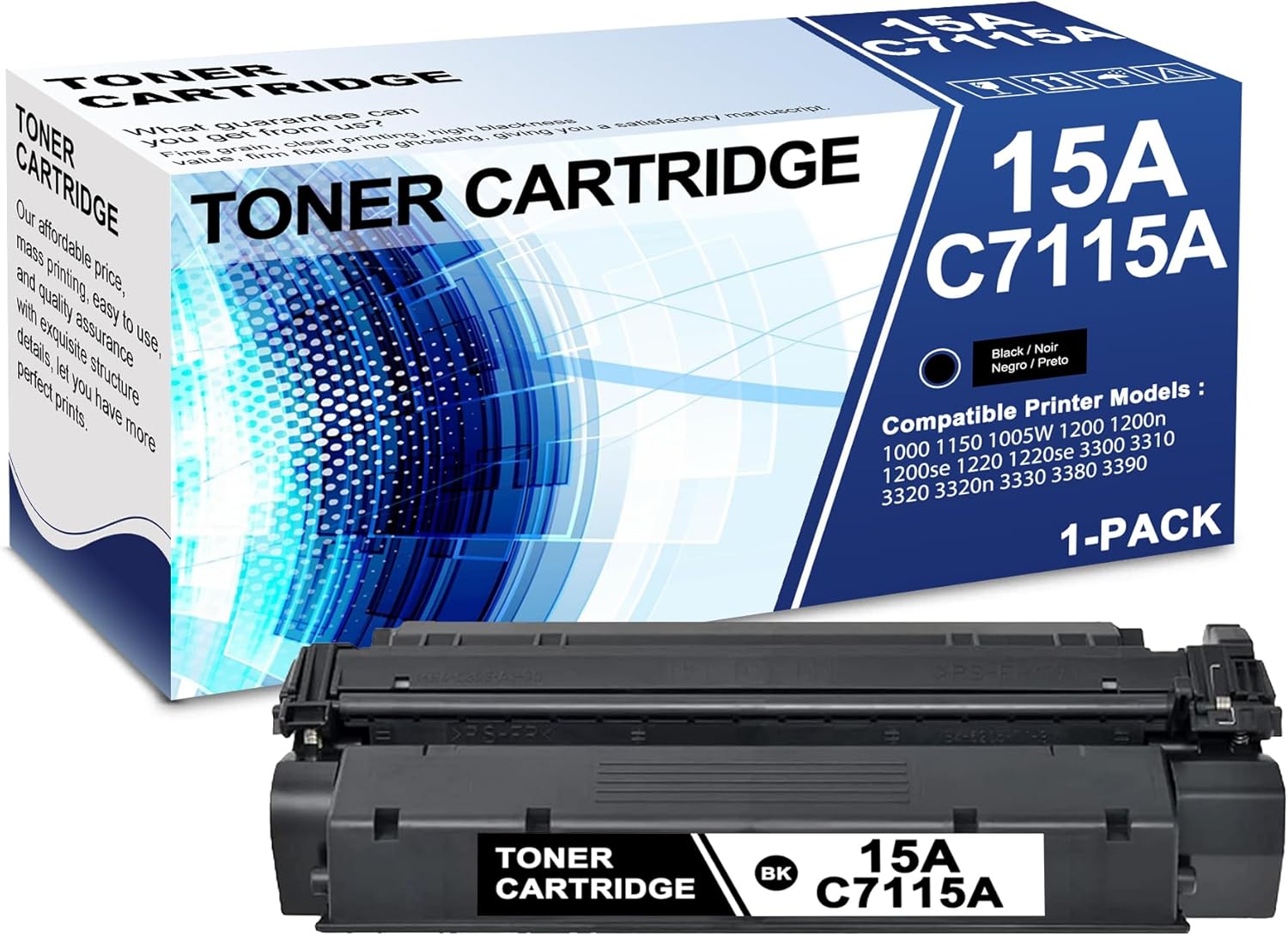 Amazon.com: 1 Pack 15A C7115A Black Toner Cartridge with Chip 15A ...