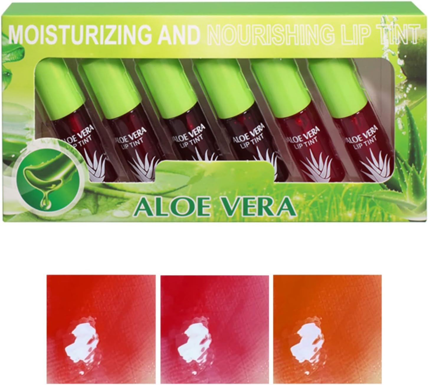 Amazon.com : 6 Pcs Lip Stain Tint Set Moisturizing Waterproof, Aloe ...