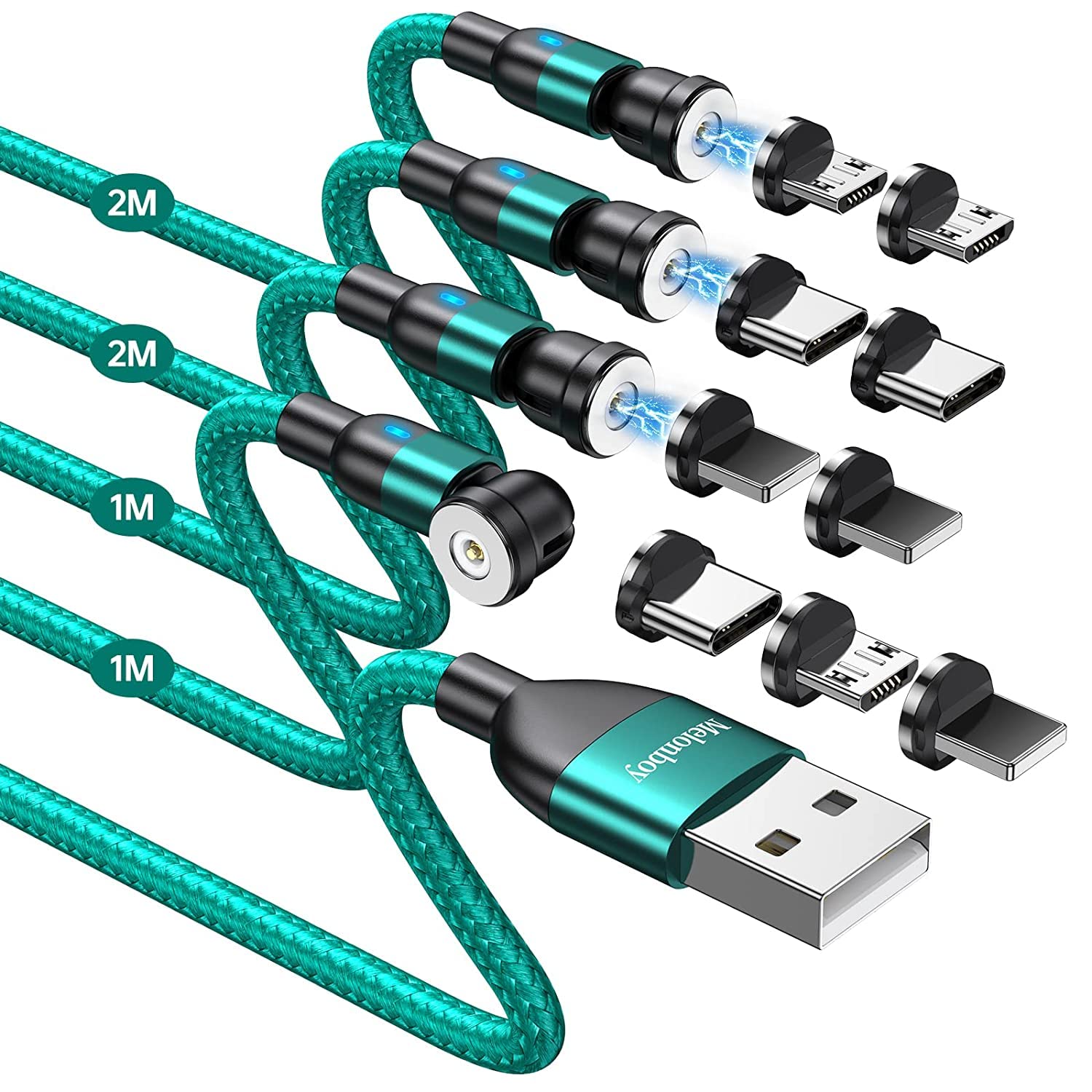 Magnetisches Kabel [1m/1m/2m/2m], Magnet ladekabel USB Magnetisches ...