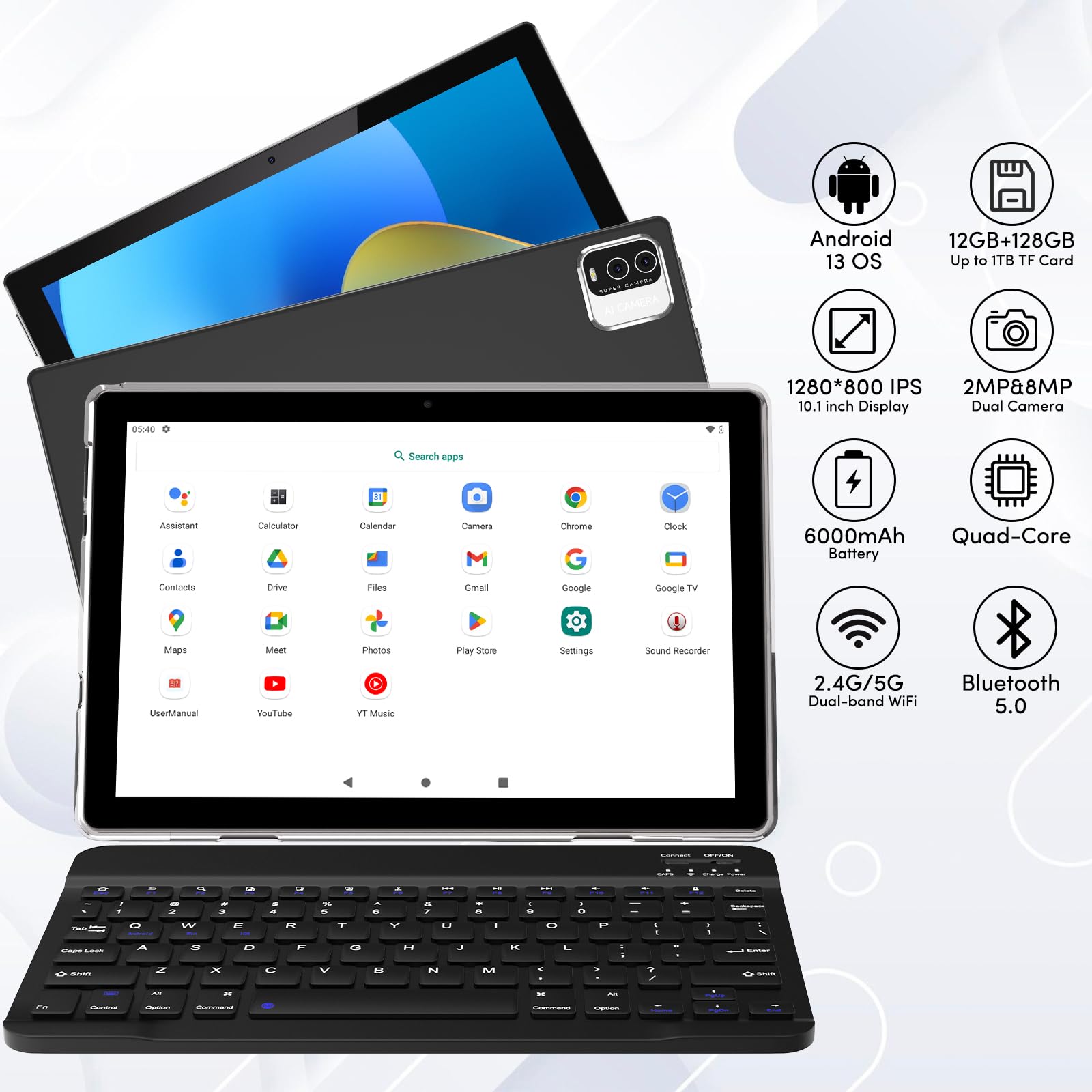 Snapklik.com : RUIQIAI 2024 Newest Android 13 Tablets, 10 Inch Tablet 2 ...