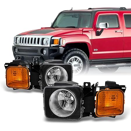 Amazon.com: ACANII - For 2006-2010 Hummer H3 H3T Headlights Headlamps ...
