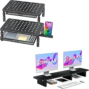Amazon.com: Zimilar Monitor Stand Riser with Metal Mesh Drawer+ Large ...
