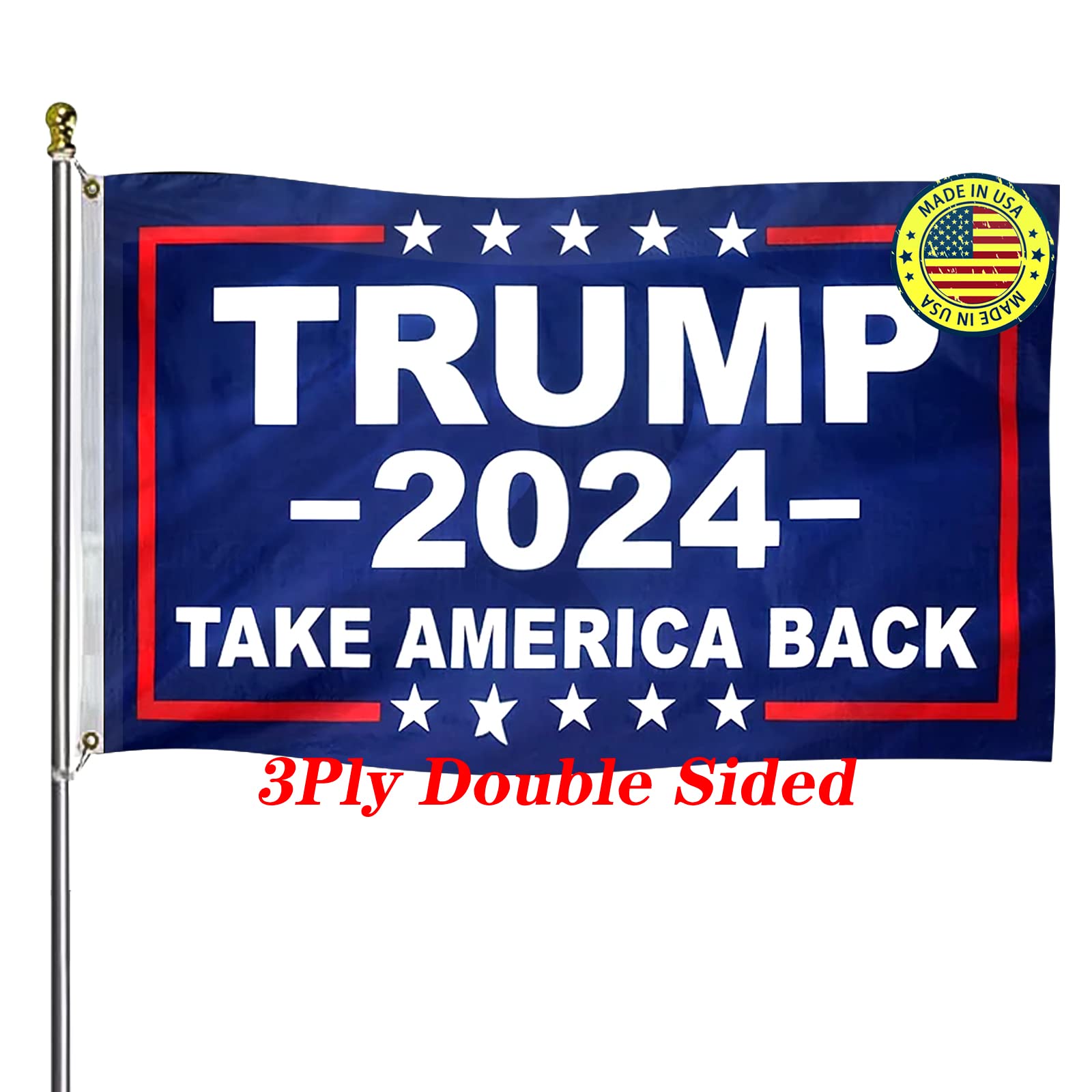 Amazon.com : Trump 2024 Flag 3x5 Outdoor Double Sided Made in USA ...