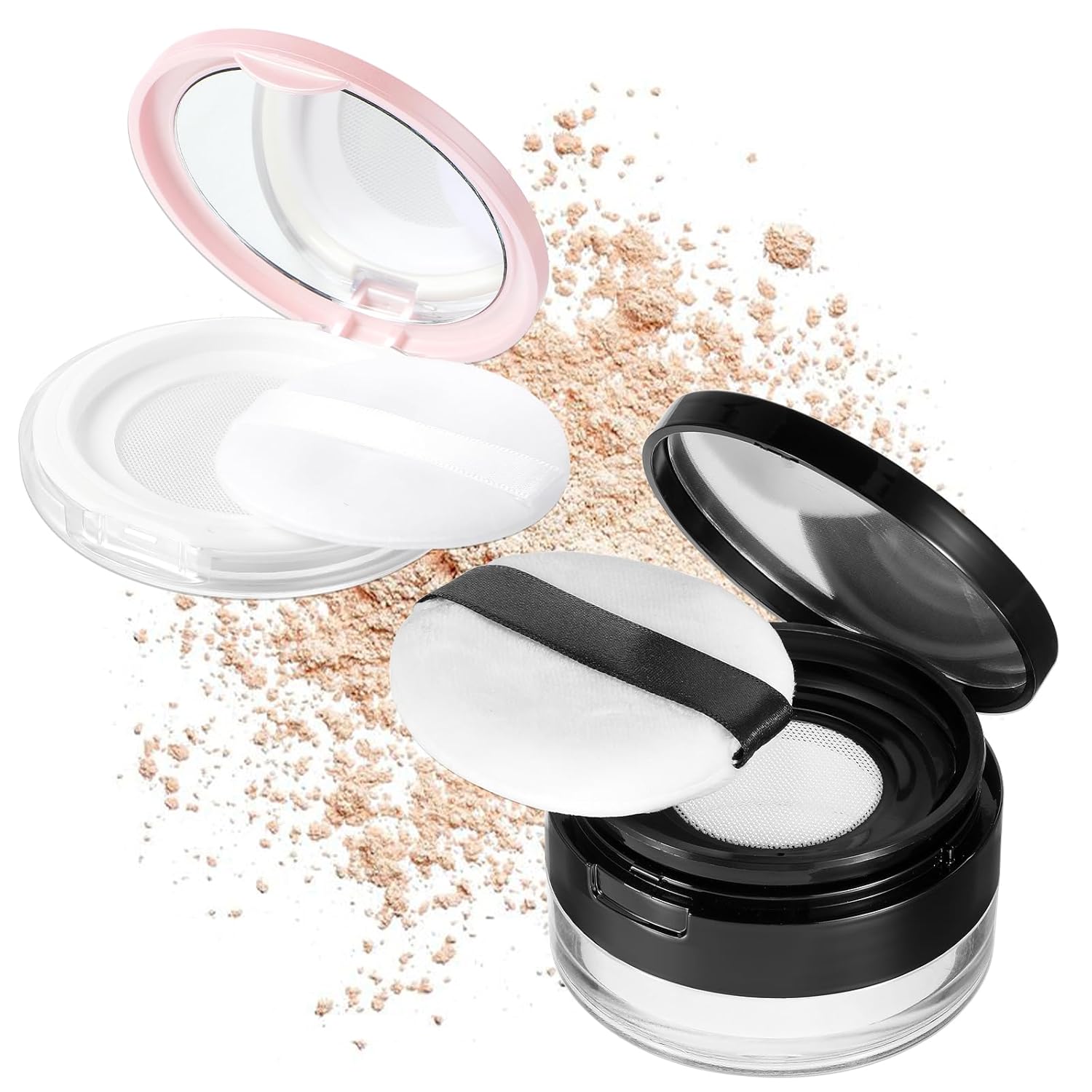 Amazon.com: PEOVLVN 2 Pieces Loose Powder Containers, 0.1/0.7 Oz ...