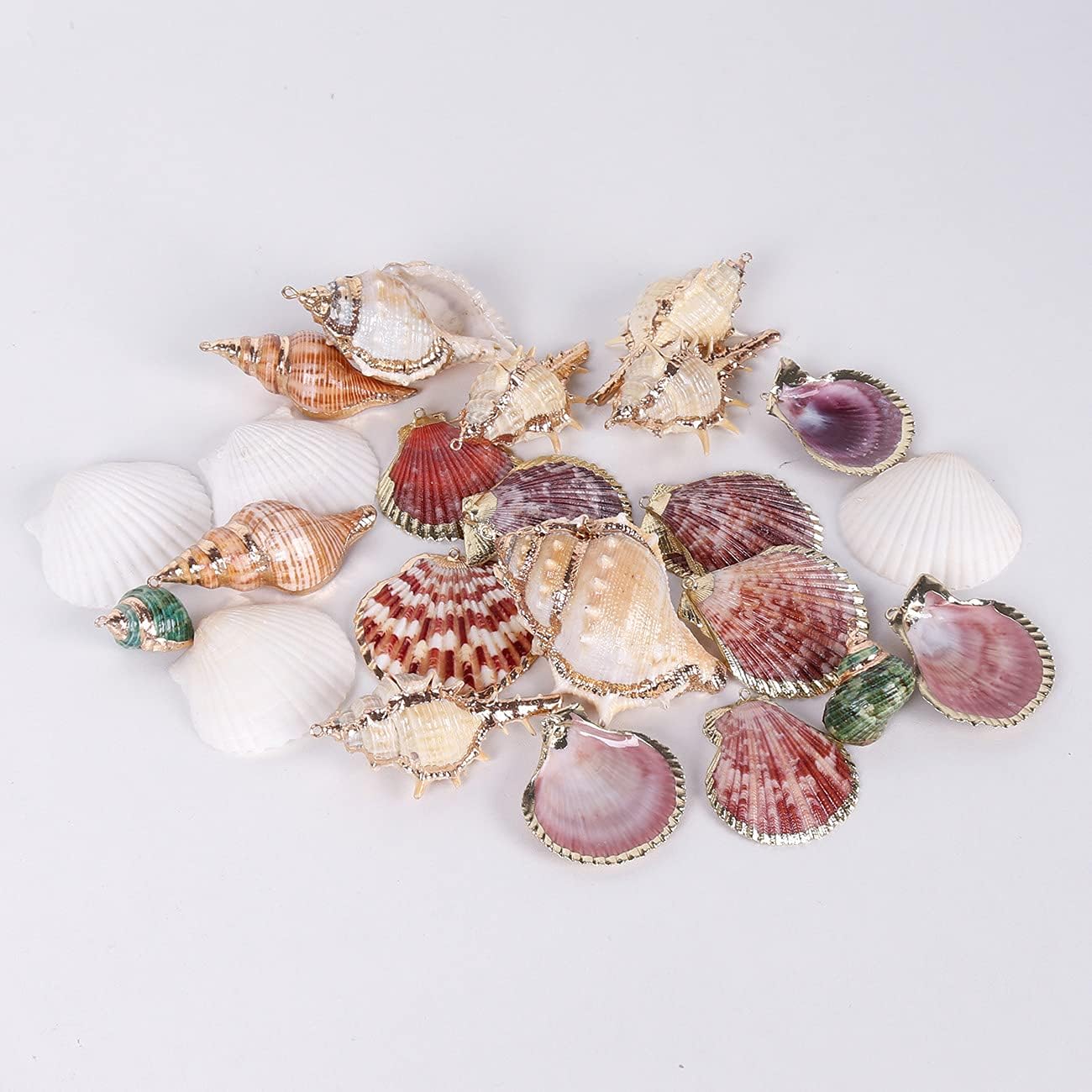 AotheFory Cuentas de concha teñidas naturales mezcladas con concha de ...
