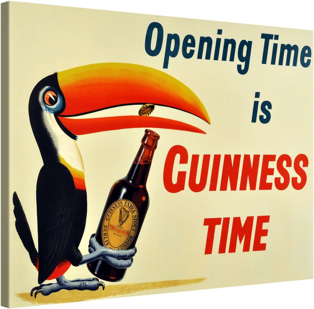 Amazon.com: Large Canvas Print Wall Art – Opening TIME is Guinness TIME ...