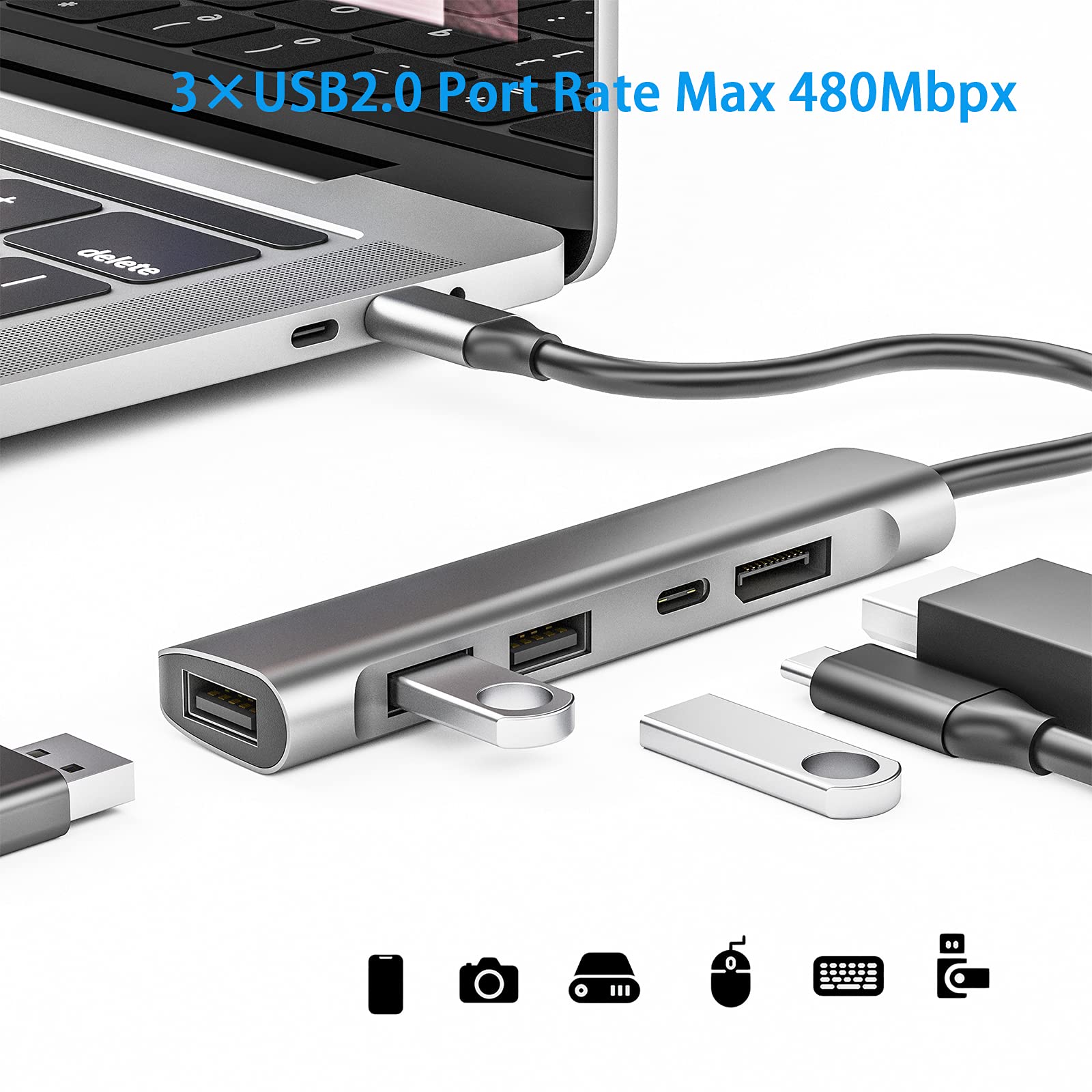 Snapklik.com : USB C To Display Multiport Adapter, Portable Type-C Hub ...