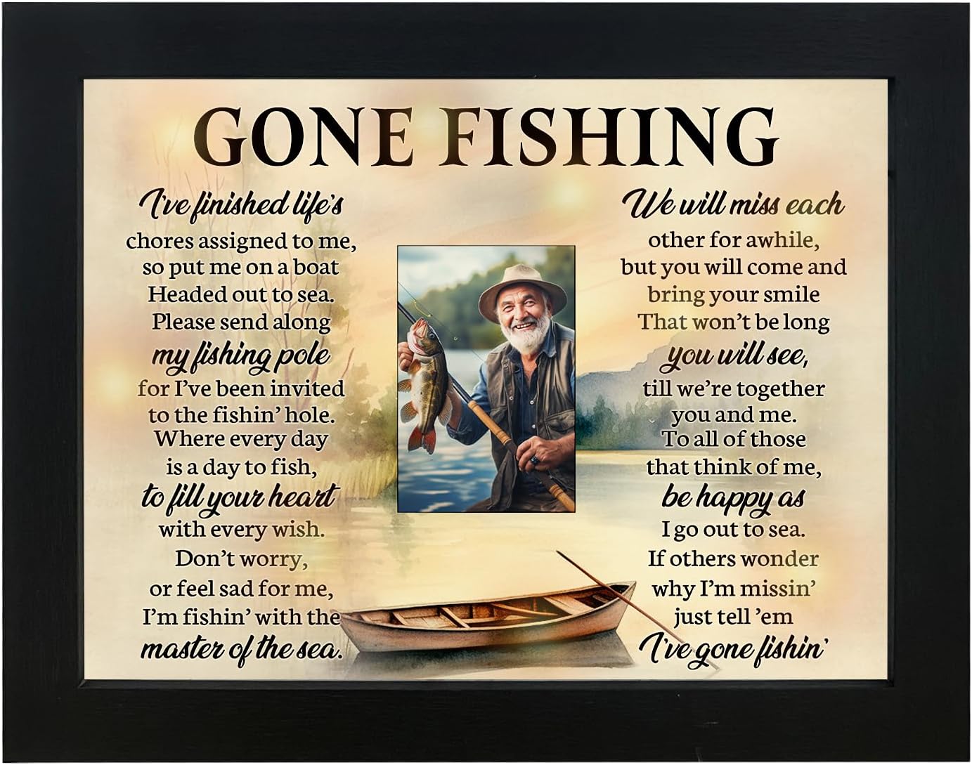 Amazon.com - Gone Fishing Memorial Shadow Box, Fishing Memorial Gift ...