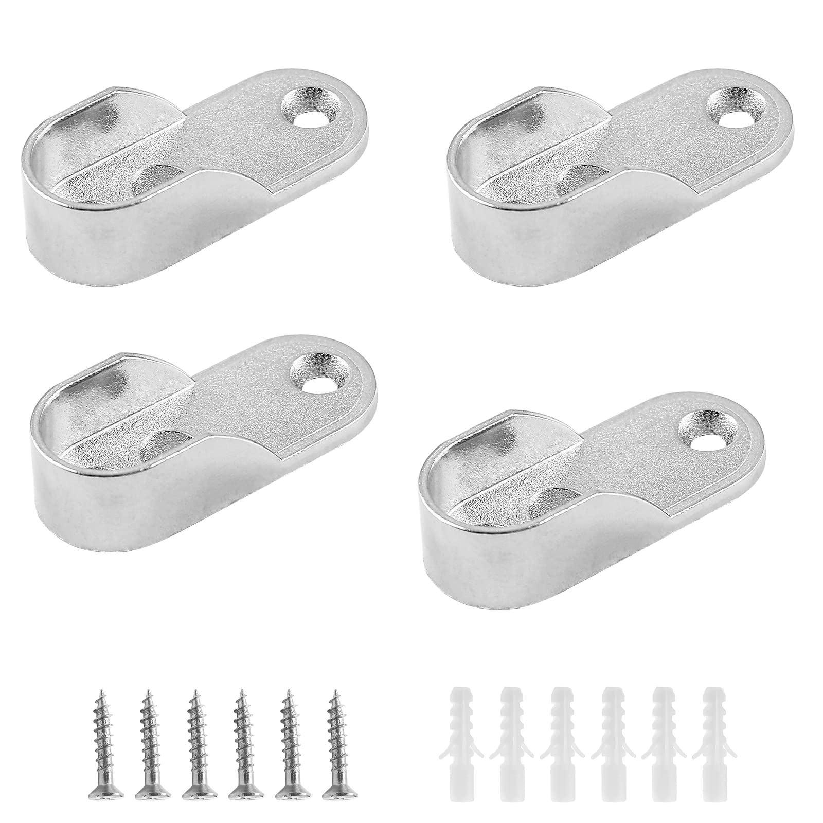 Amazon.com: Kyuionty 2 Pack Oval Closet Rod End Supports, Zinc Alloy ...