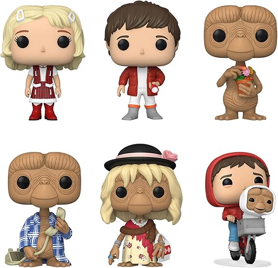 Funko Pop! E.T. 40th Anniversary - Set of 6 - Elliot w/ET in Bike ...