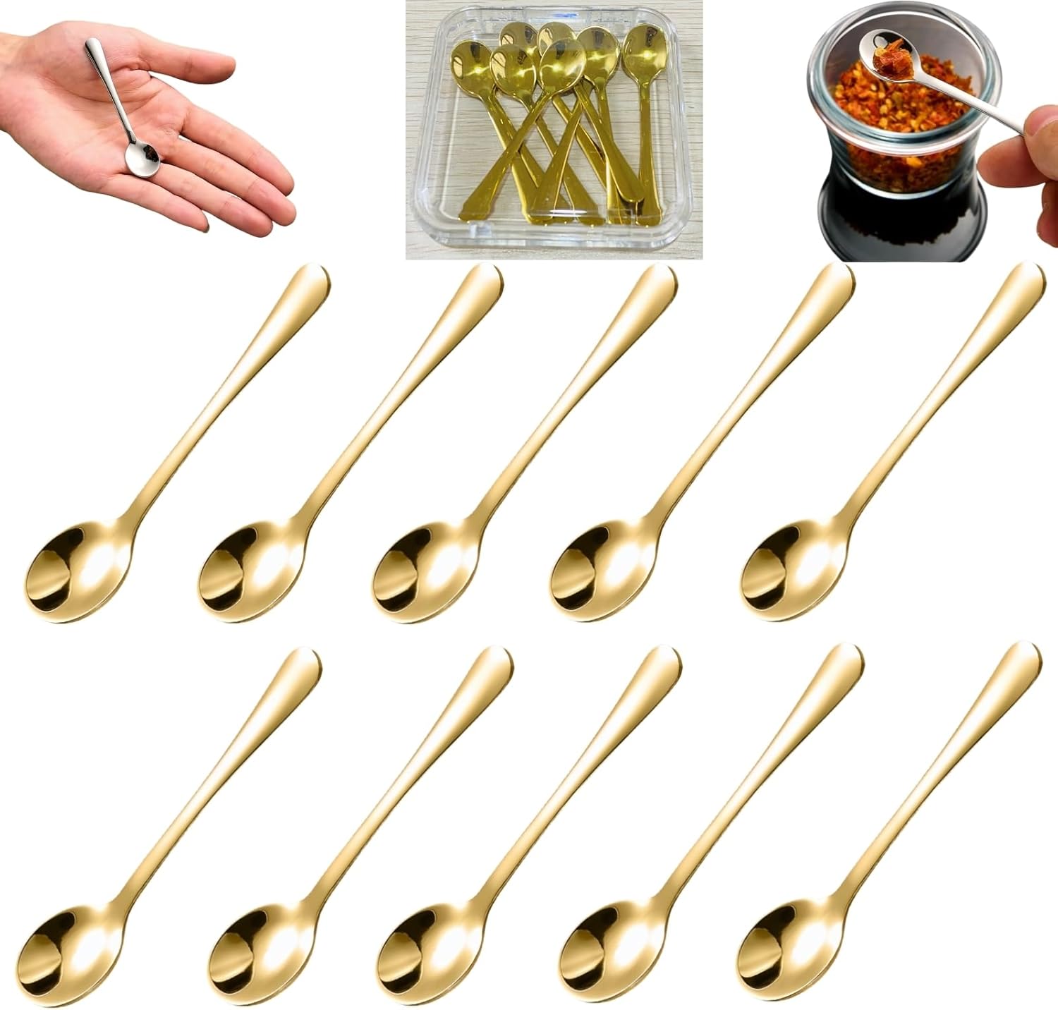Amazon.com: QinSuiKai 10 Pcs Mini Spoons for Spices, Small Size 2.8 ...