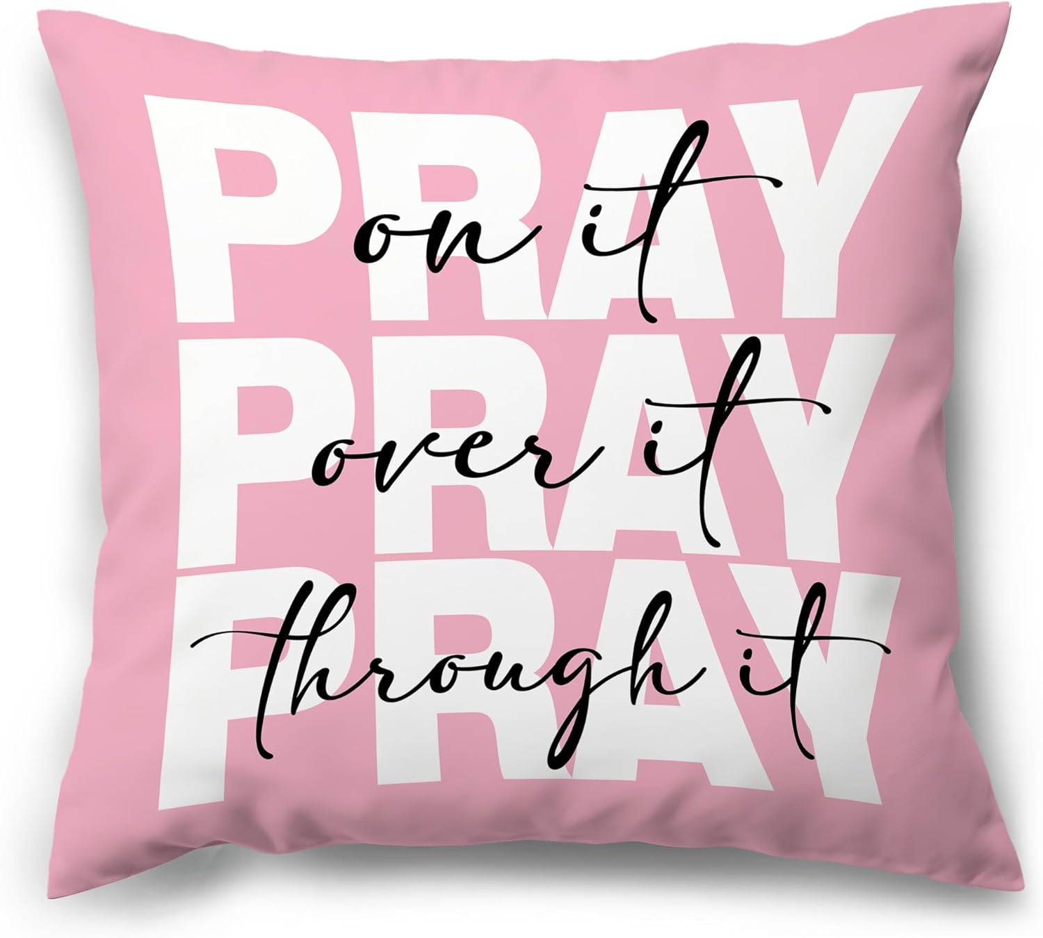 Amazon.com: MNASAIOO Pink Christian Pray Decorative Throw Pillow Covers ...