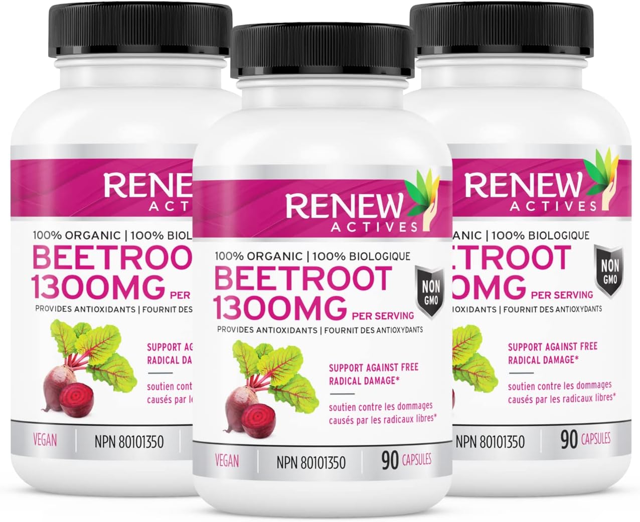 RENEW ACTIVES Organic Beetroot Supplement 1300MG per 2 Capsules - Pure ...