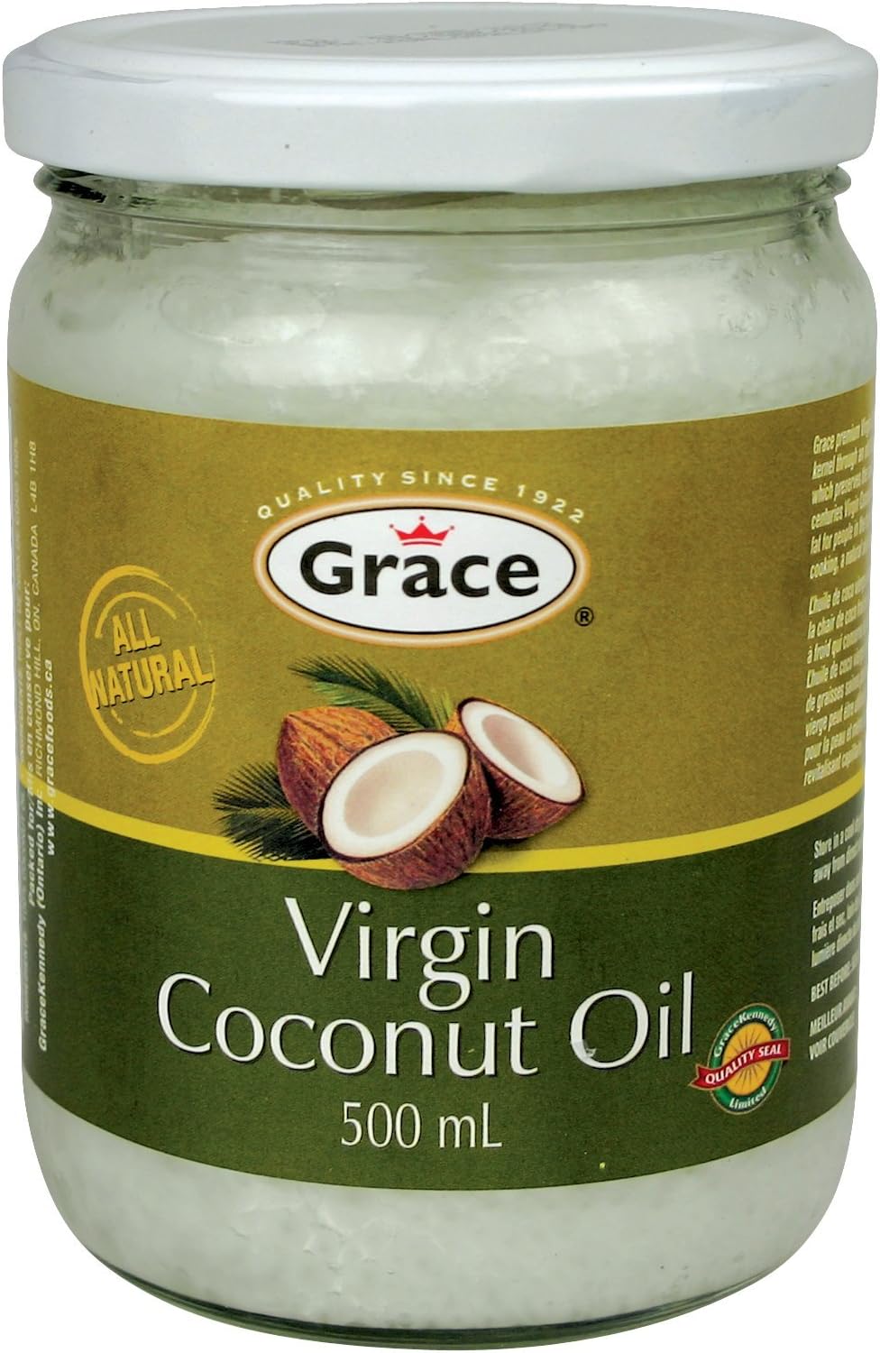 Grace Virgin Coconut Oil, 0.5 Liter : Amazon.ca: Grocery & Gourmet Food