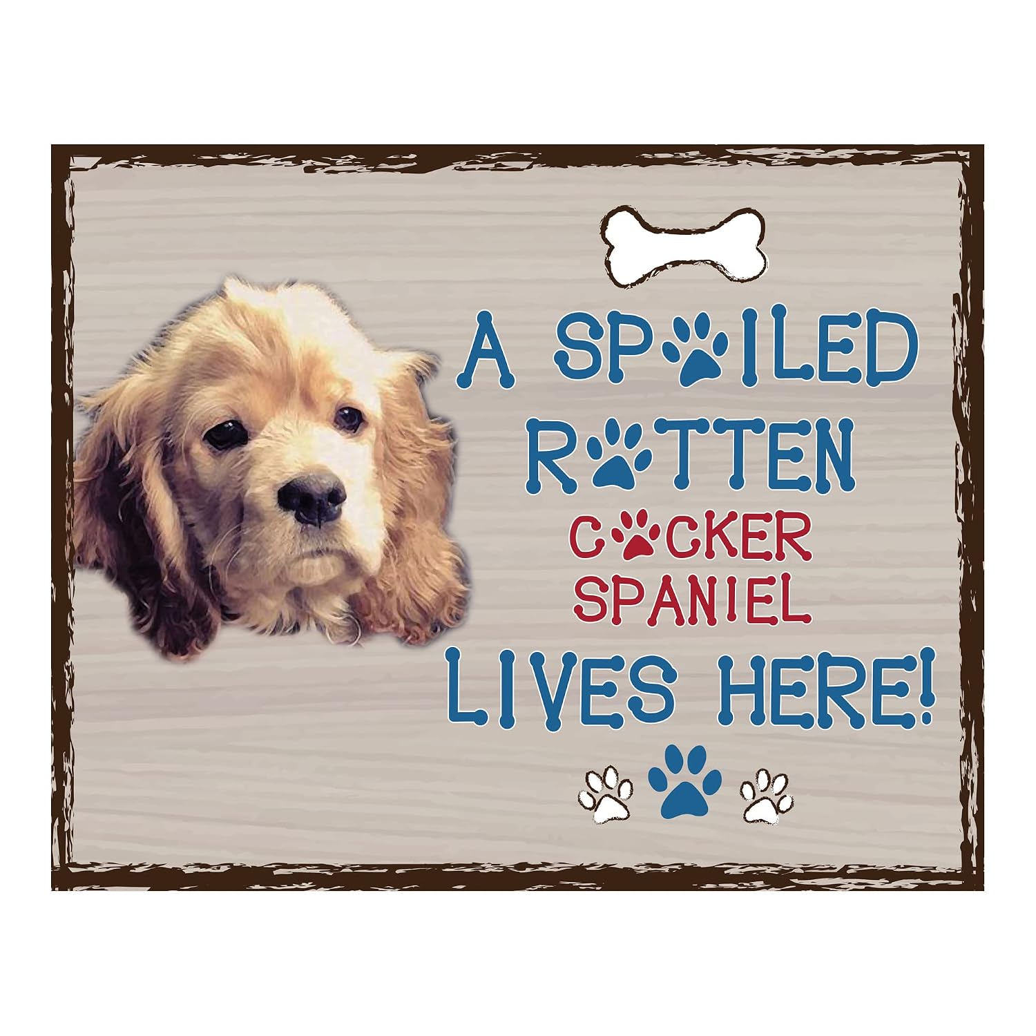 Amazon.com: Cocker Spaniel Lives Here - Funny Animal Wall Art Decor ...