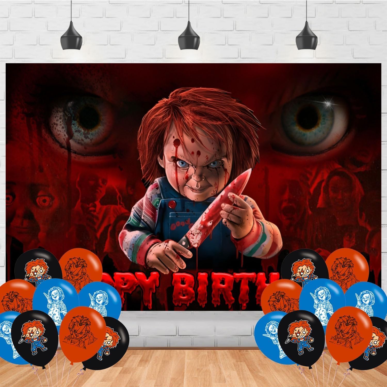 Amazon.com : Chucky Birthday Party Backdrop,Horror Movie Birthday Party ...
