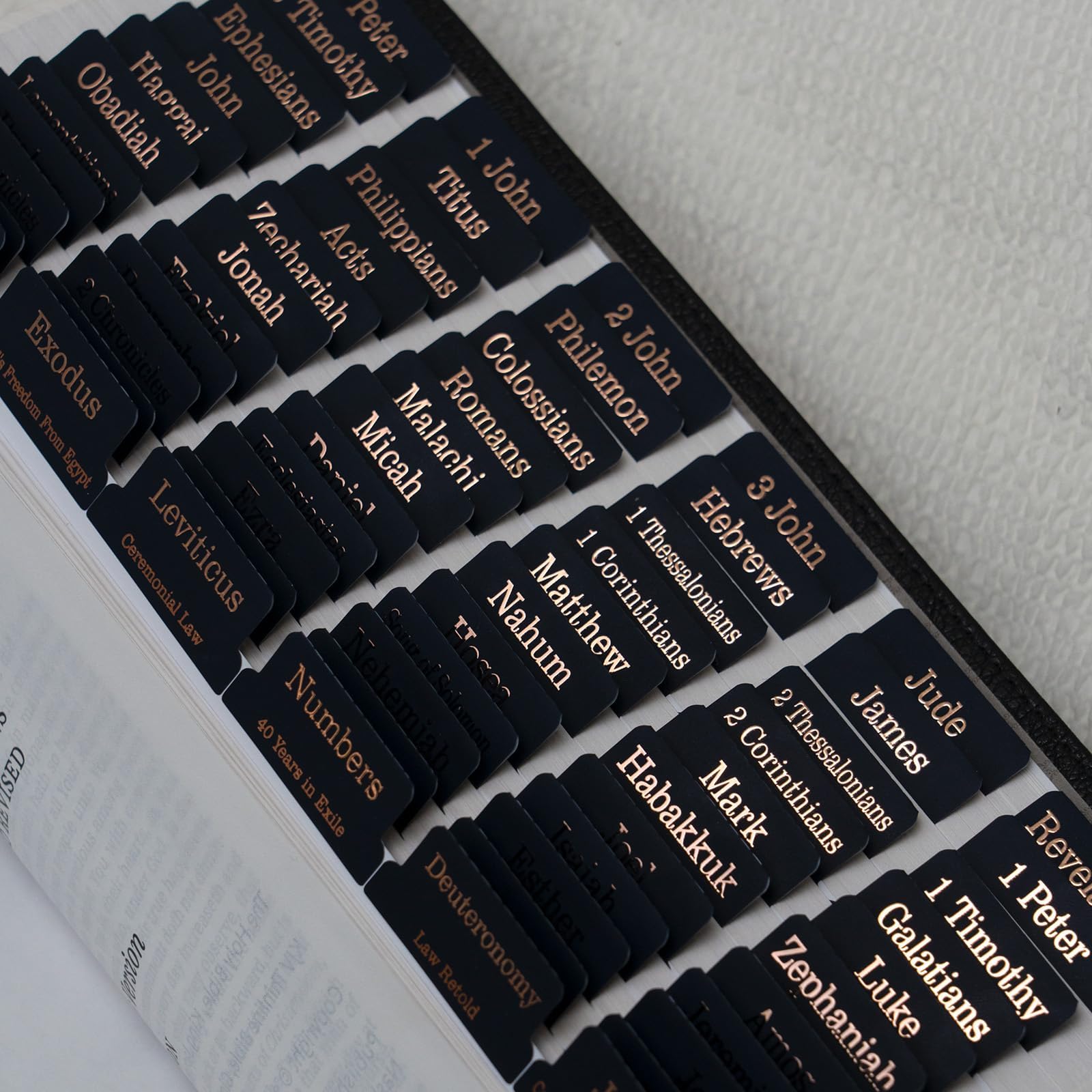 Amazon.com : UPAFEXXI-Laminated Bible Tabs (Rose Gold Embossed ...
