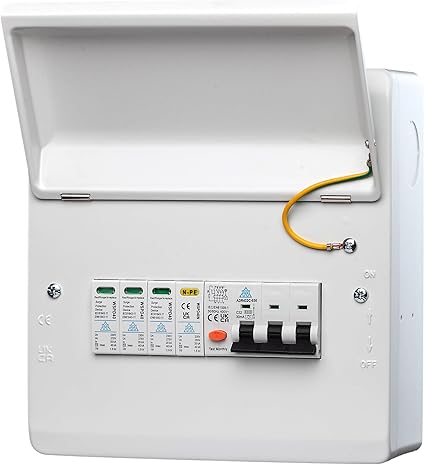 Metal IP40 4 Pole 40A Type A RCBO + 4 Pole SPD - 3 Phase : Amazon.co.uk ...