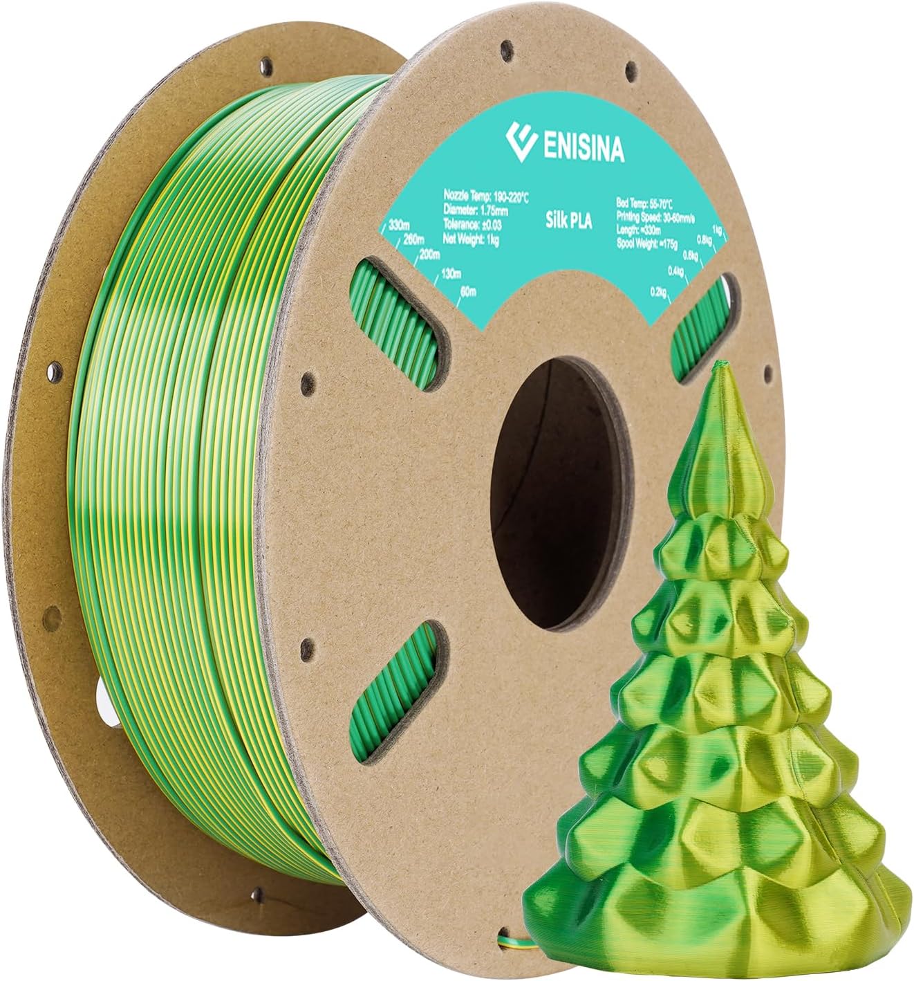 Silk PLA Filament 1.75mm, ENISINA Silk Shiny Filament Clog-Free for 3D ...