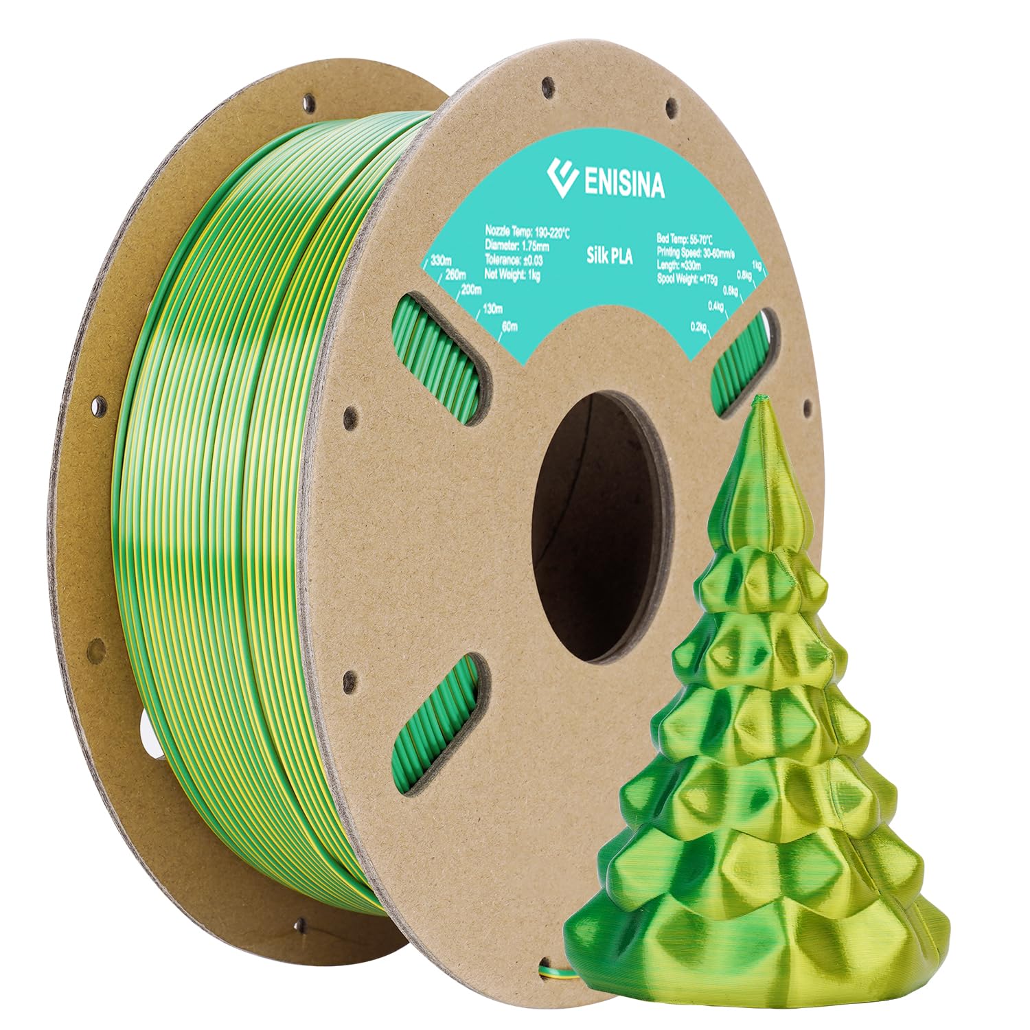 Silk PLA Filament 1.75mm, ENISINA Silk Shiny Filament Clog-Free for 3D ...