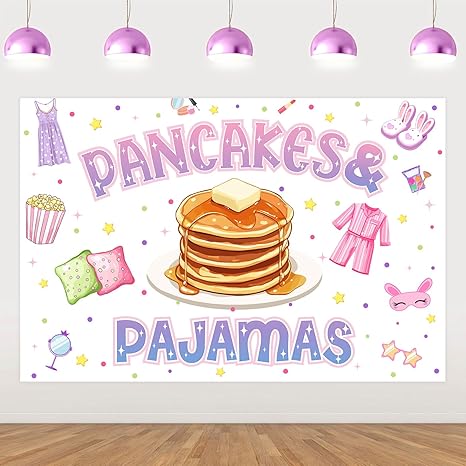 Amazon.com : JOYMEMO Pancakes and Pajamas Backdrop 3x5ft, Pajamas ...