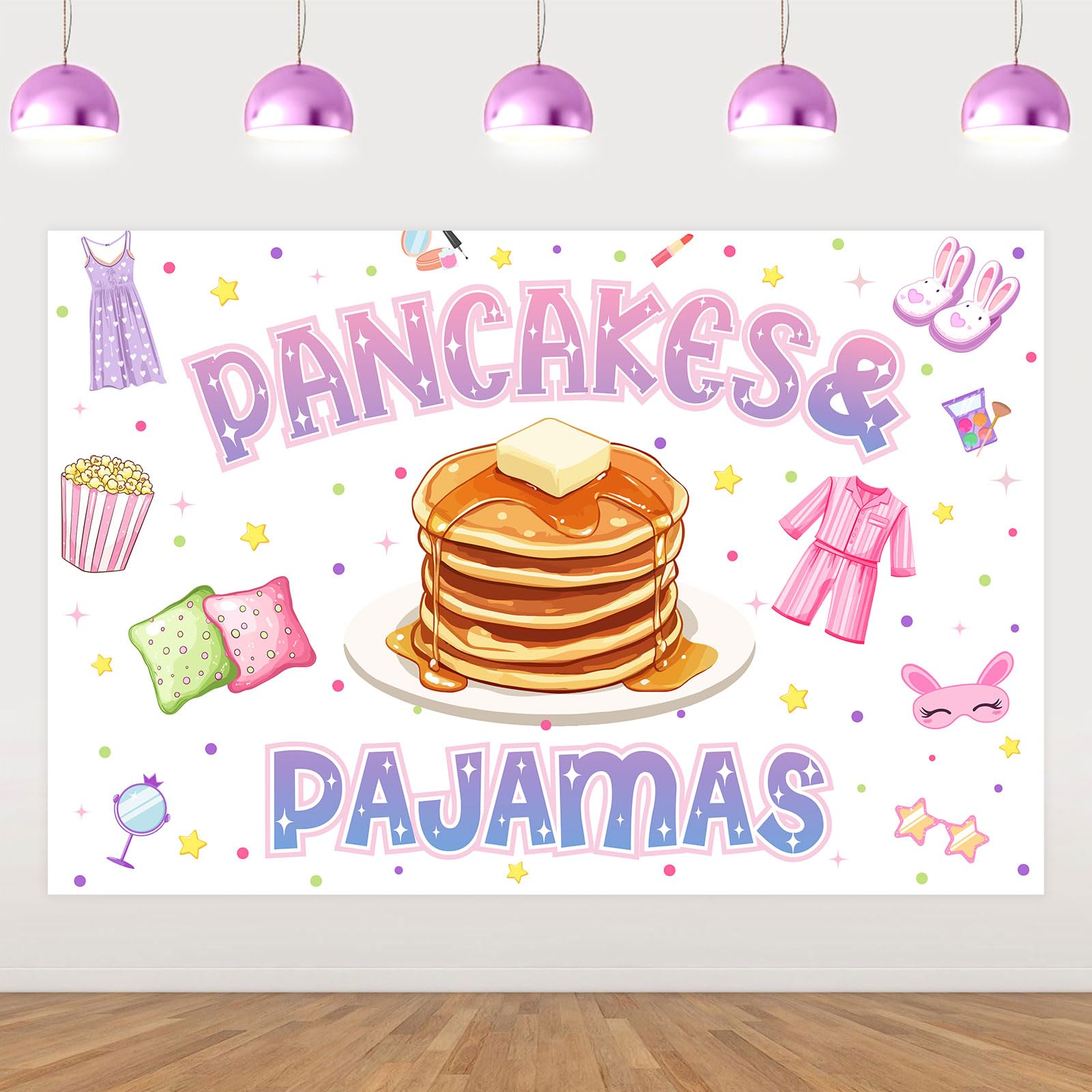 Amazon.com : JOYMEMO Pancakes and Pajamas Backdrop 3x5ft, Pajamas ...